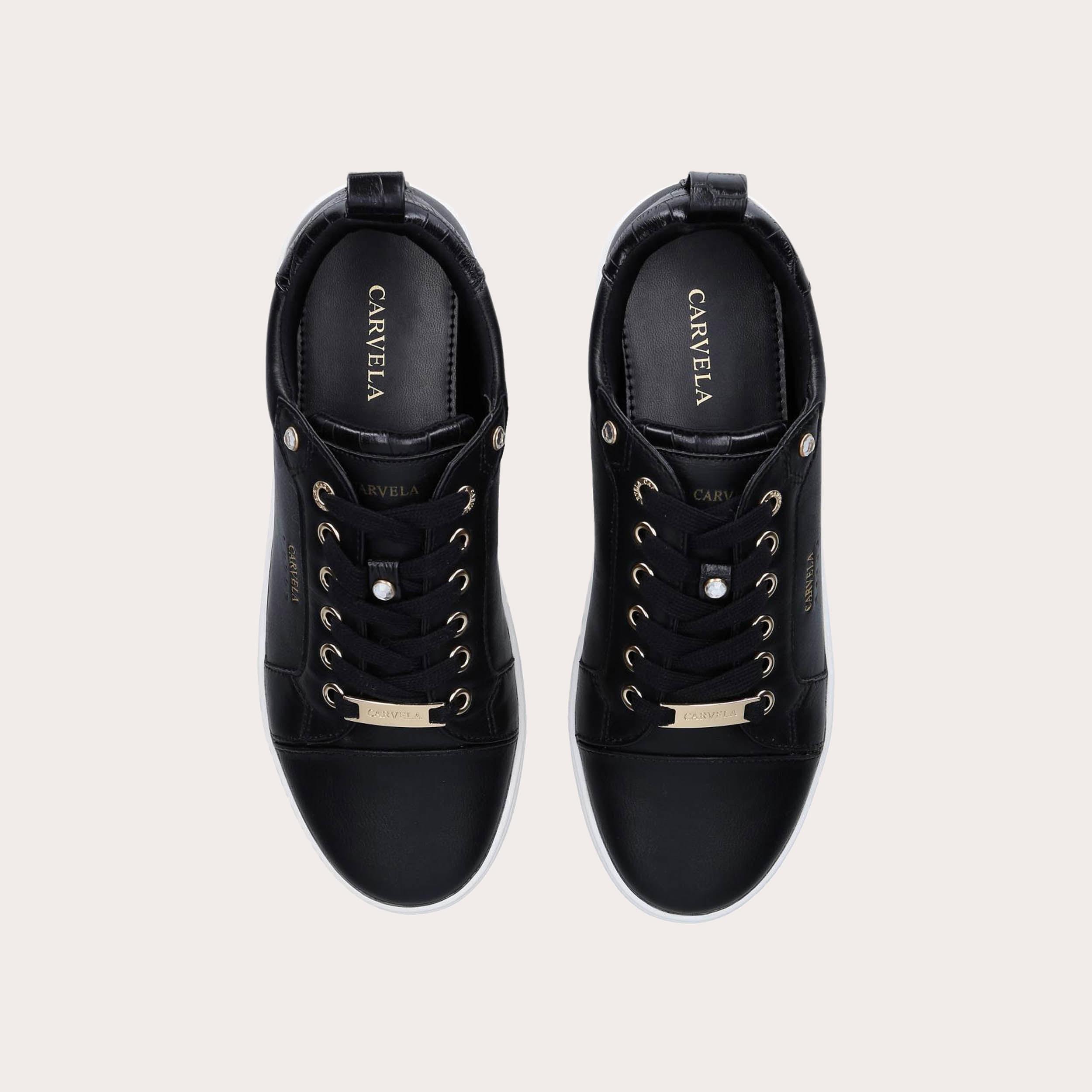 JOYFUL Black Gem Detail Trainers by CARVELA