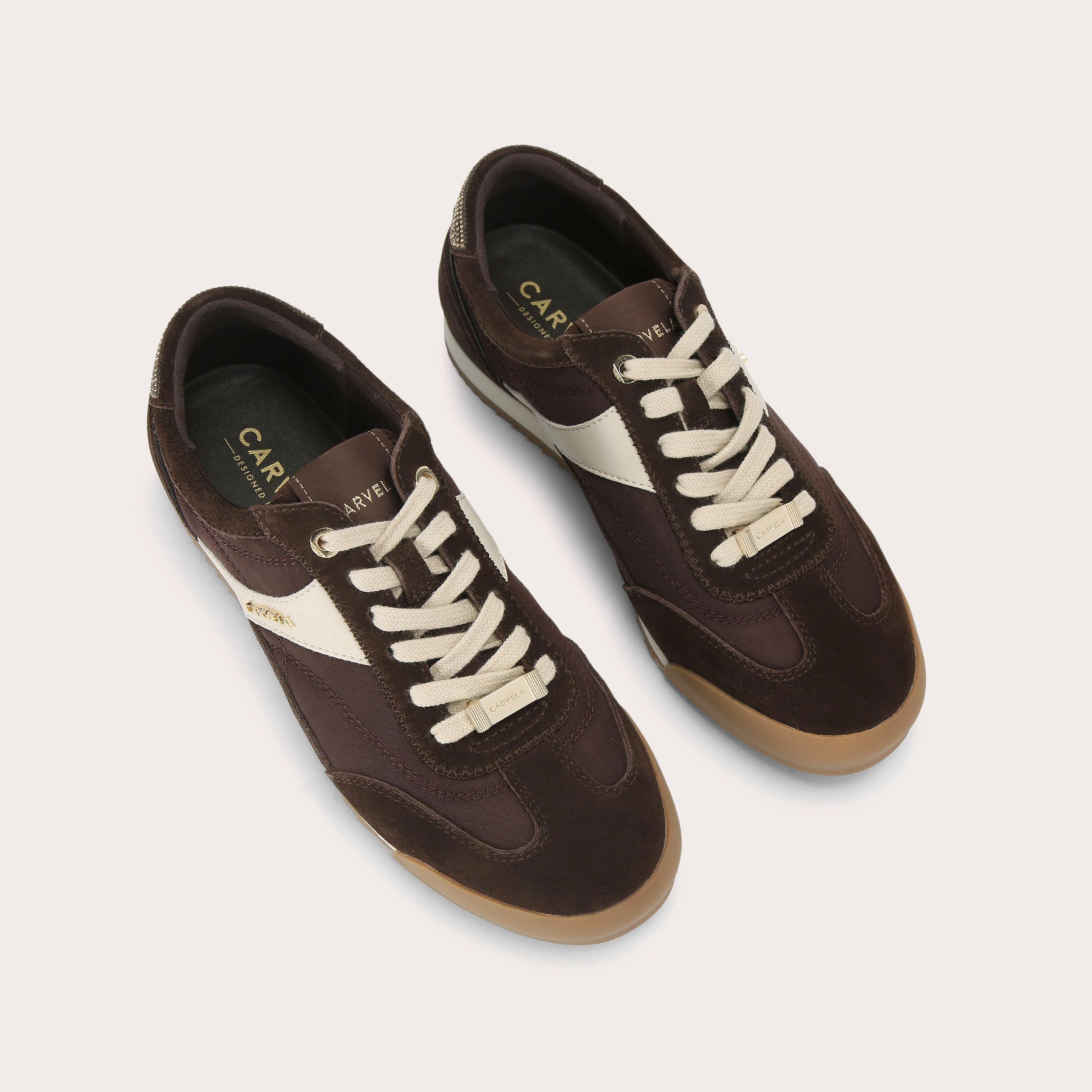 COSTA Brown Nylon Lace Up Sneaker by CARVELA