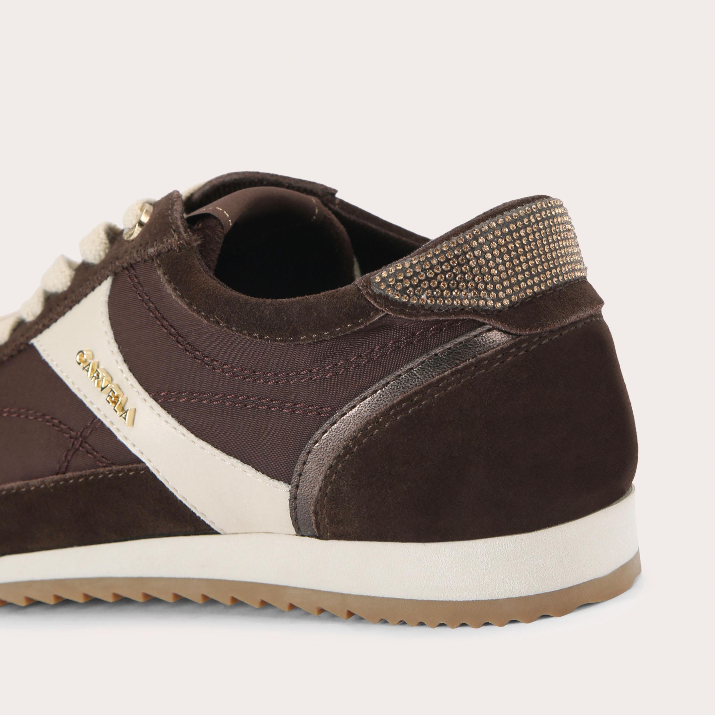 COSTA Brown Nylon Lace Up Sneaker by CARVELA