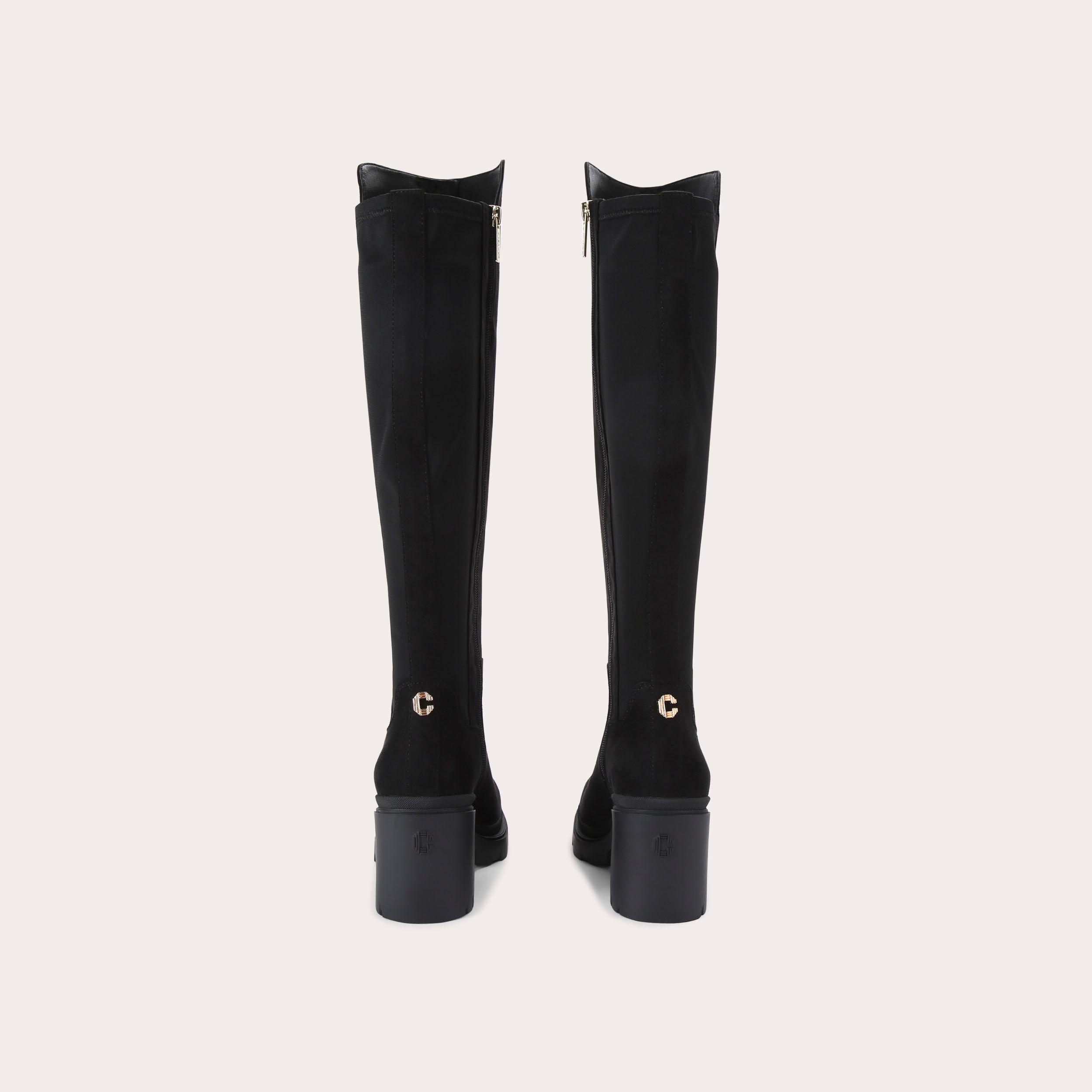 BOULDER HIGH LEG Black Microsuede Knee High Boot by CARVELA