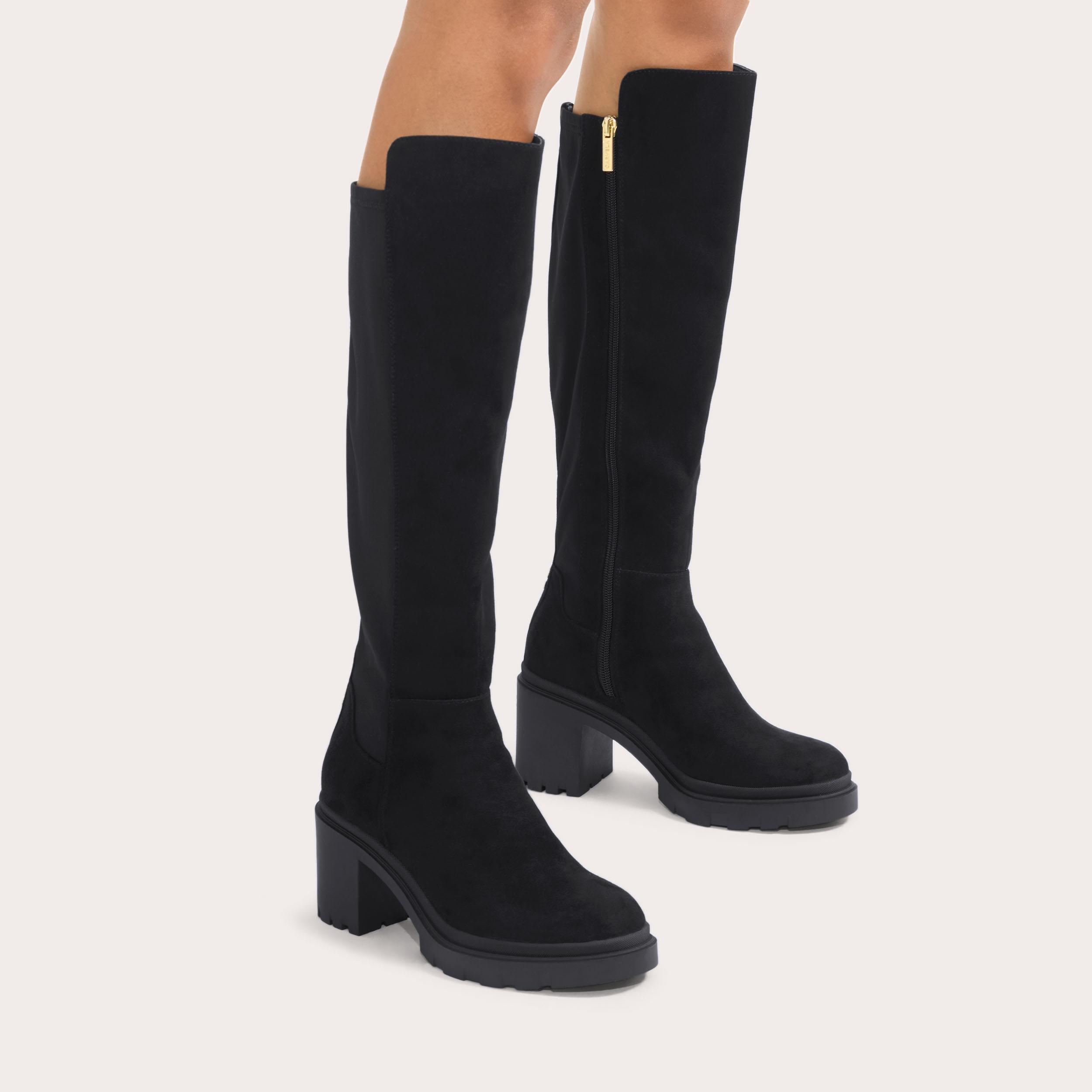 BOULDER HIGH LEG Black Microsuede Knee High Boot by CARVELA