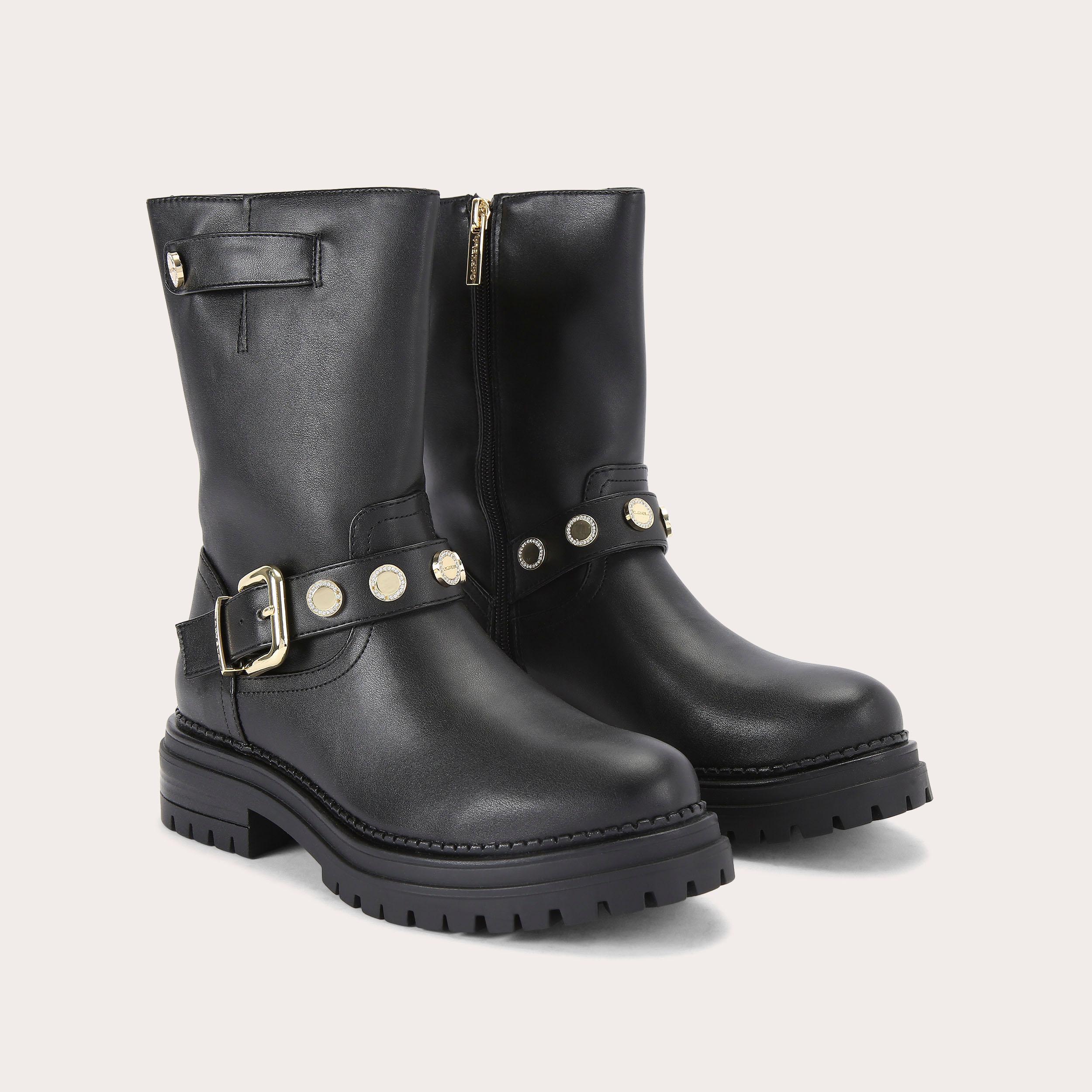 HEADLINE COIN Black Leather Boot by CARVELA