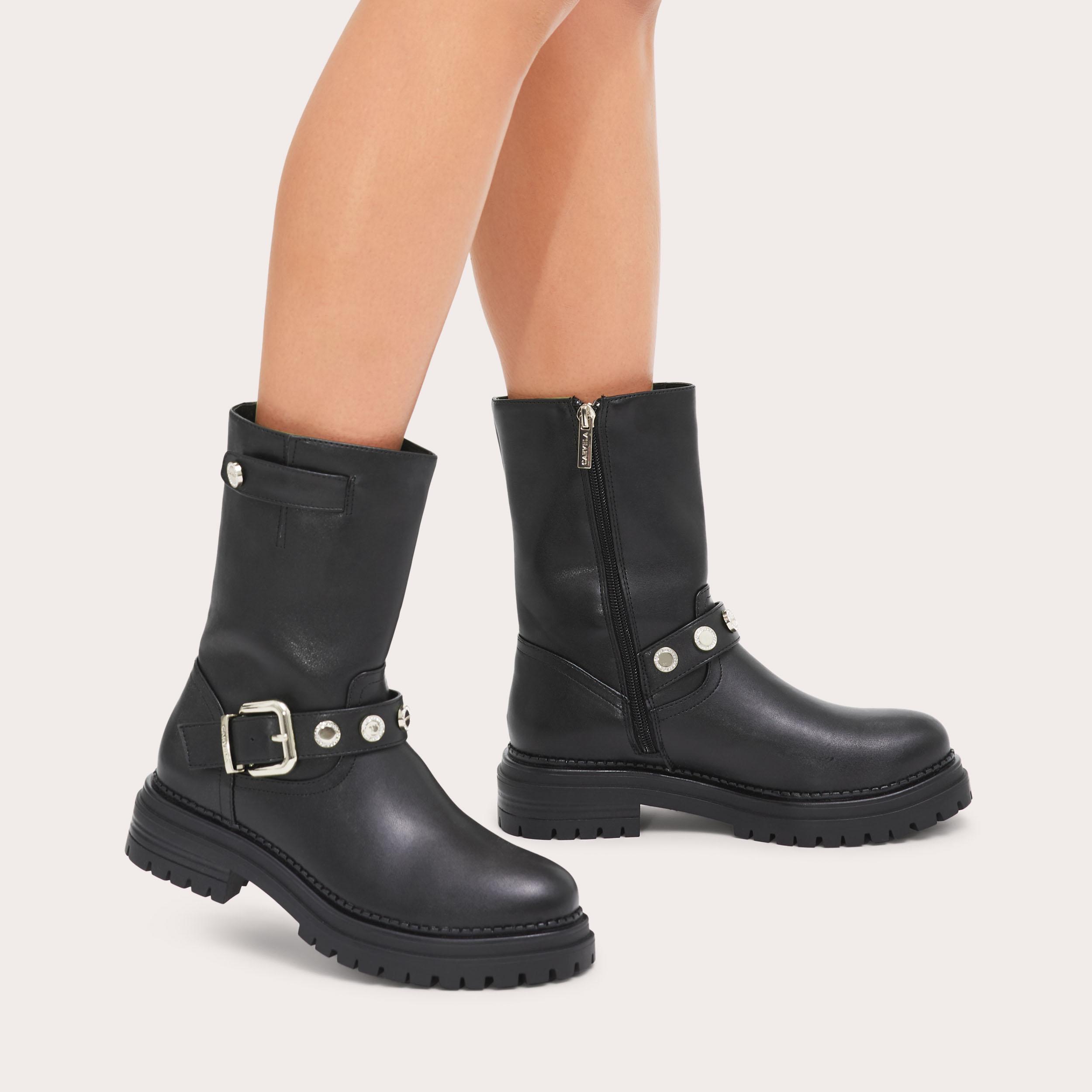 HEADLINE COIN Black Leather Boot by CARVELA