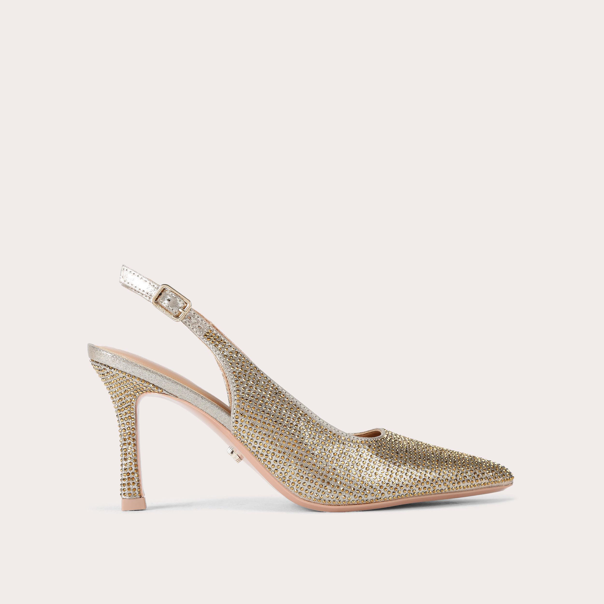 CORLETTA SLING JEWEL Gold Crystal High Heel by CARVELA