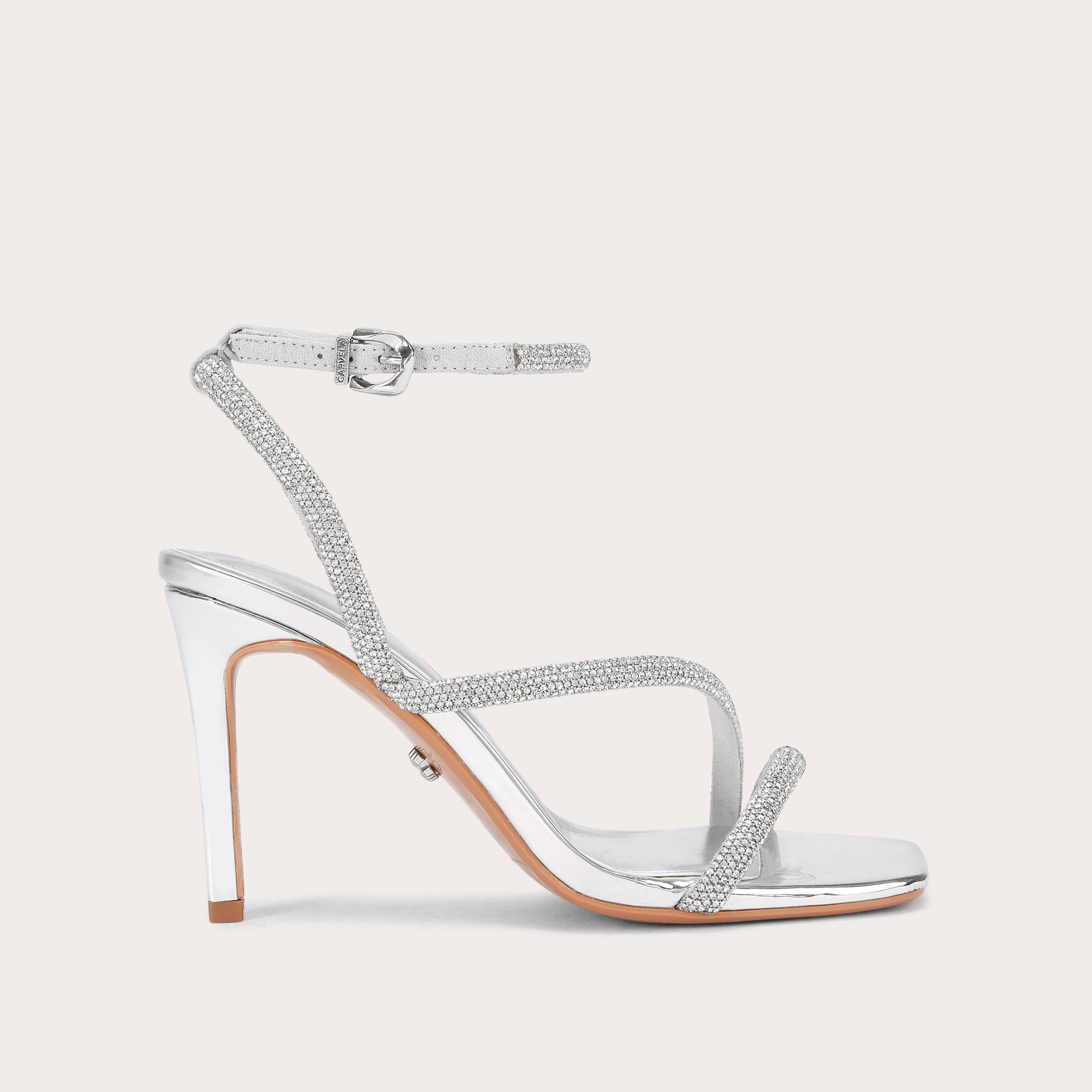PAPARAZZI WIDE FIT Silver Crystal Heel by CARVELA