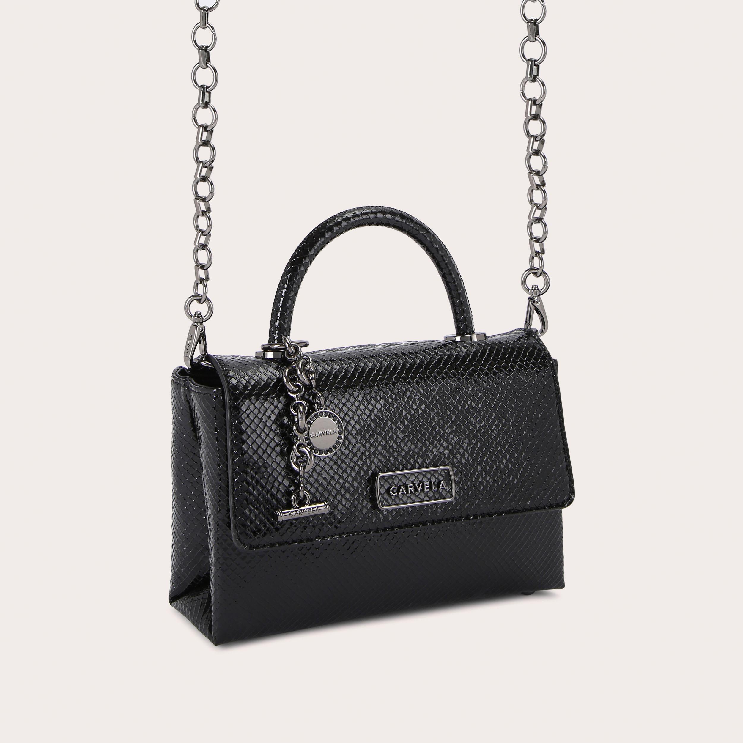 ALTO TOP HANDLE Lizard Embossed Top Handle Bag by CARVELA