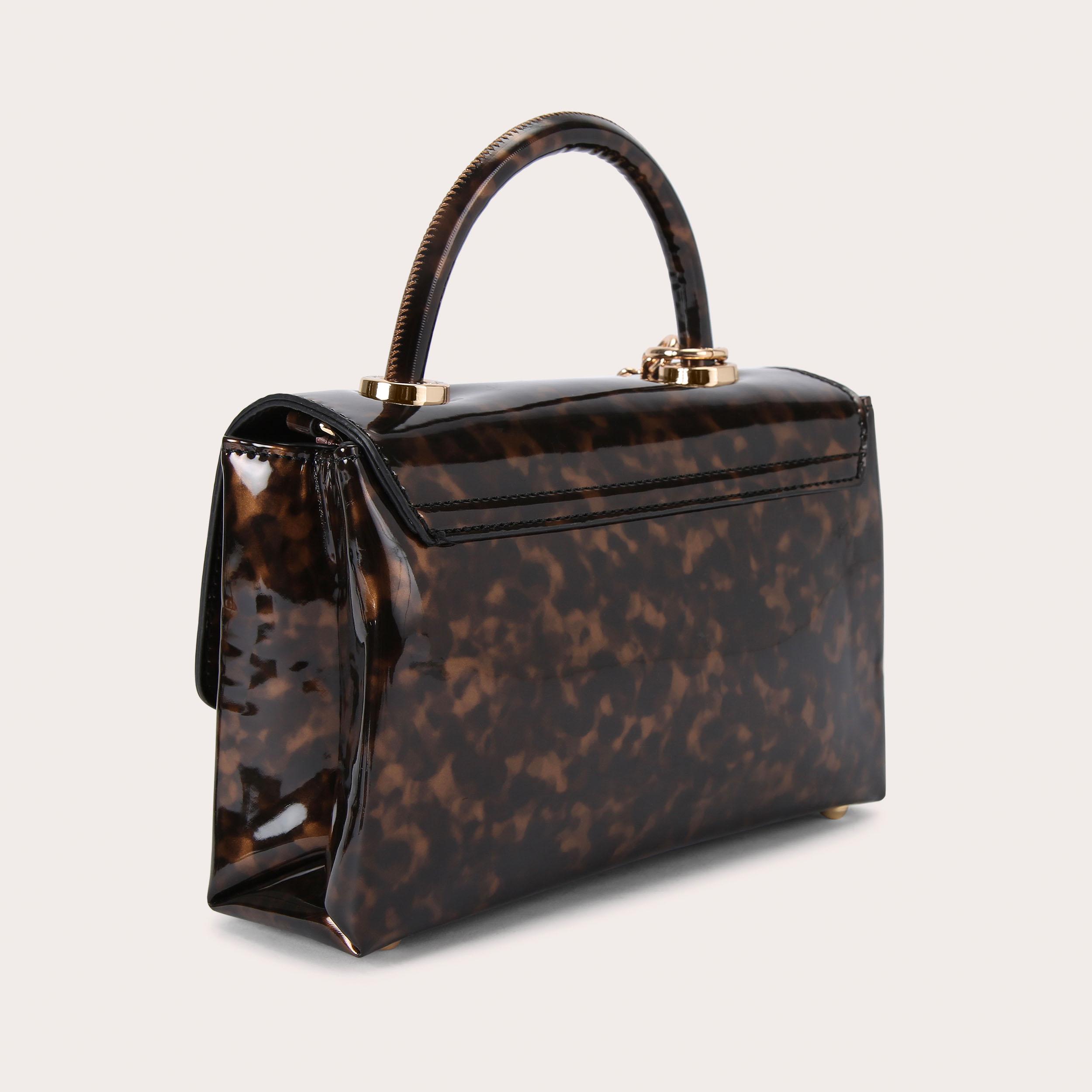 ALTO TOP HANDLE Patent Tortoiseshell Top Handle Bag by CARVELA
