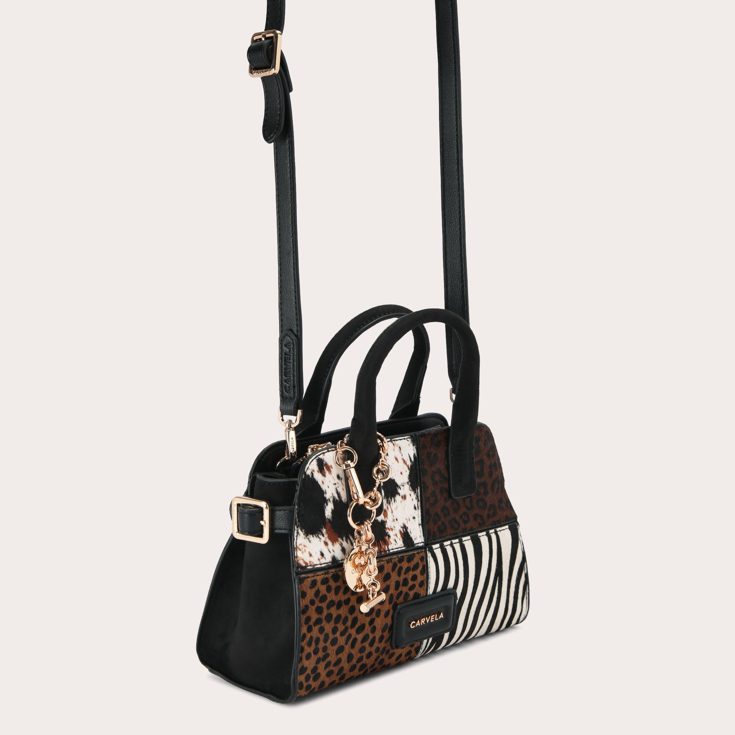 SELENA SMALL TOTE Black Suede Tote Bag by CARVELA