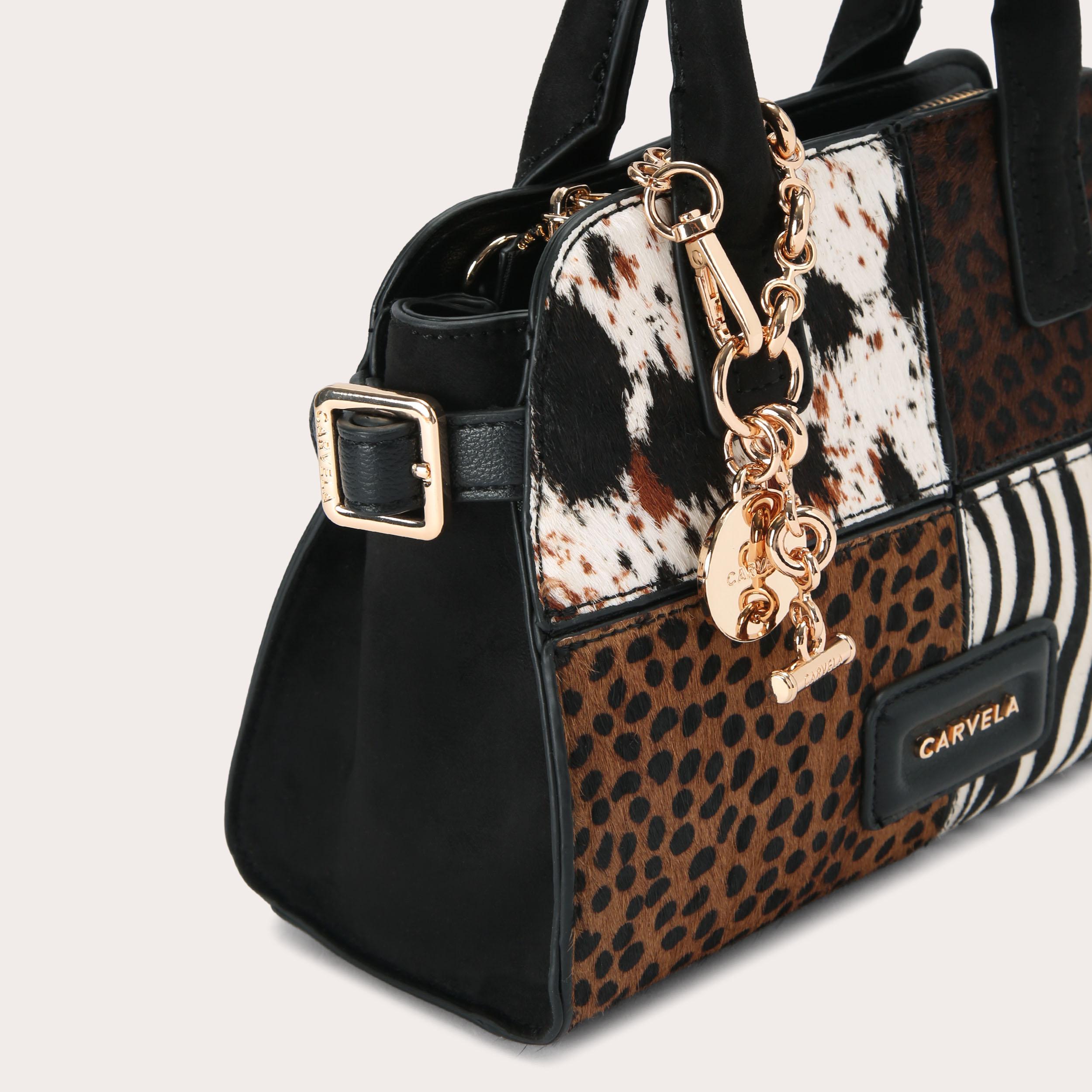 SELENA SMALL TOTE Black Suede Tote Bag by CARVELA