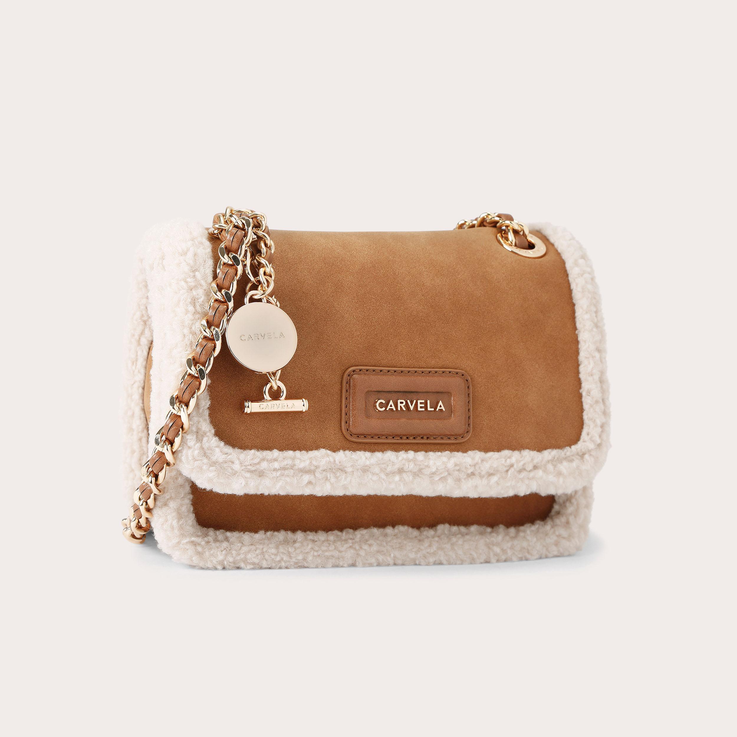 BELLA CHAIN SHOULDER Tan Shoulder Bag by CARVELA