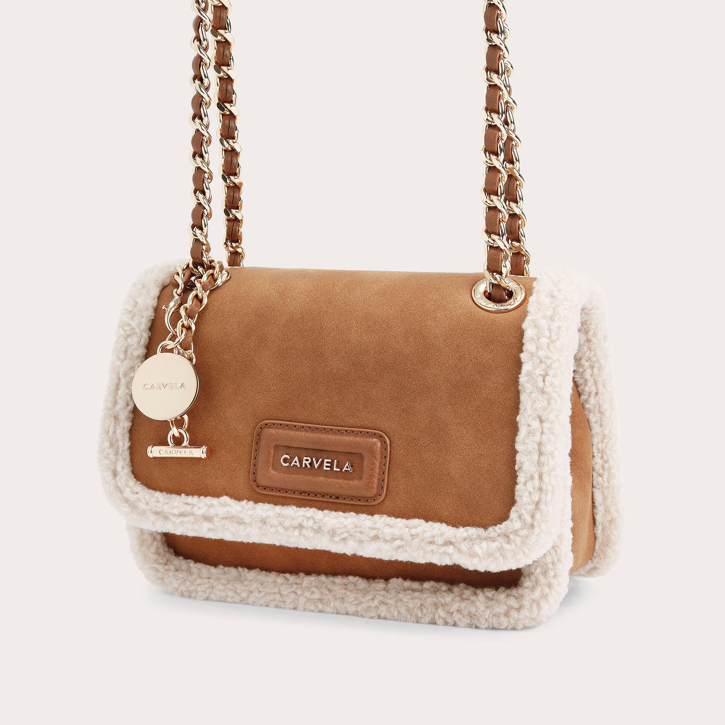 BELLA CHAIN SHOULDER Tan Shoulder Bag by CARVELA