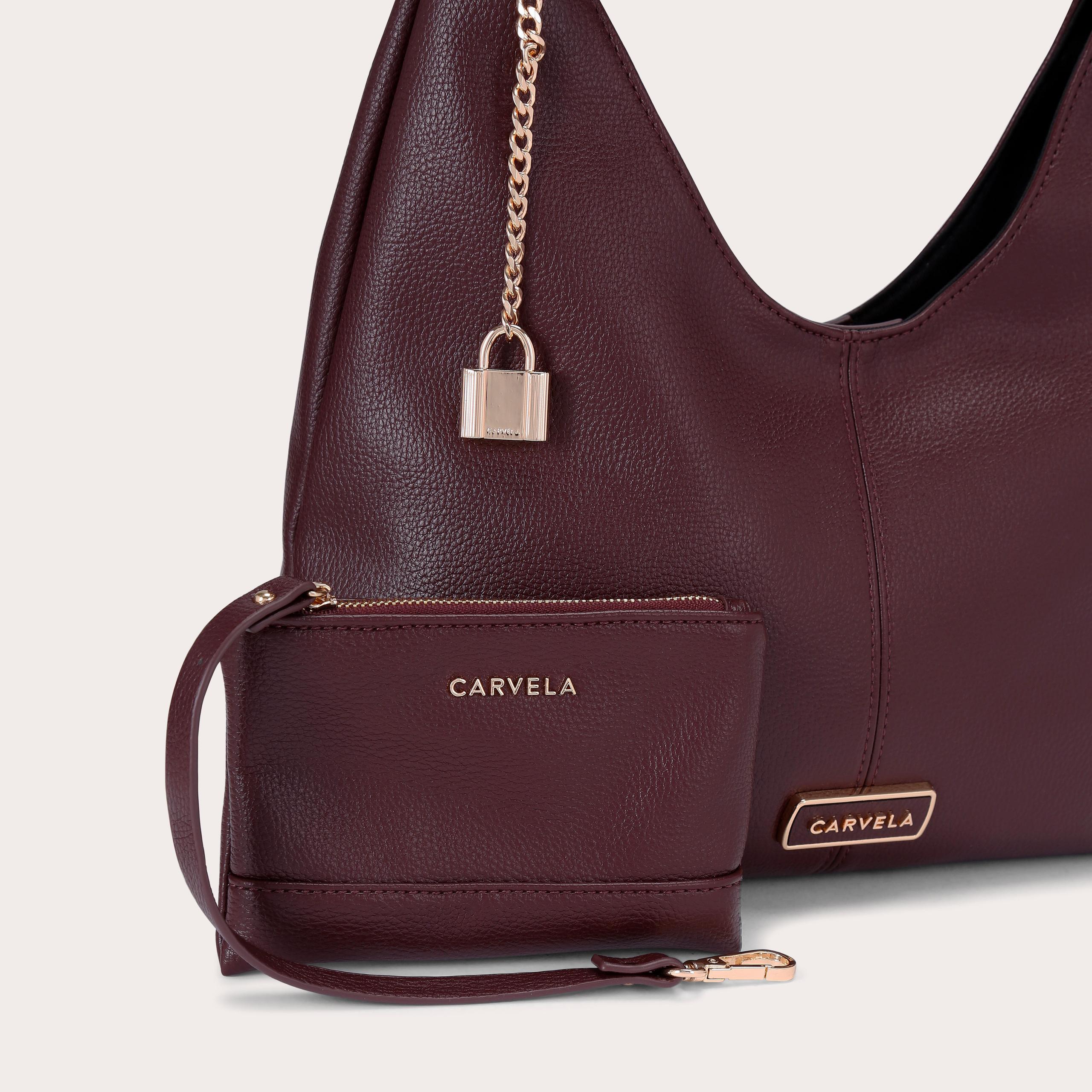 CASSIA MINI HOBO Dark Red Shoulder Bag by CARVELA