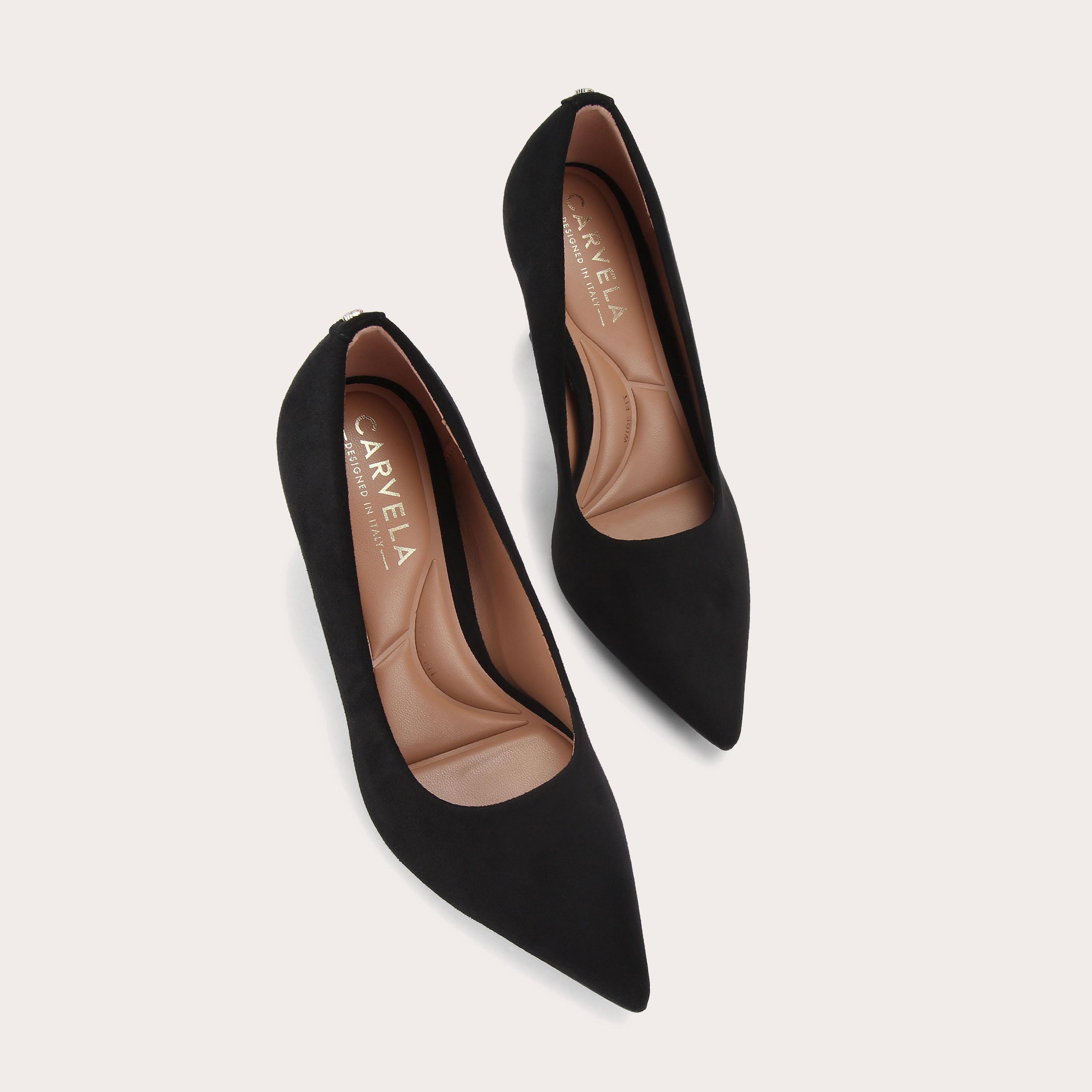 CORLETTA COURT WIDE FIT Black Microsuede Wide Fit Heel by CARVELA