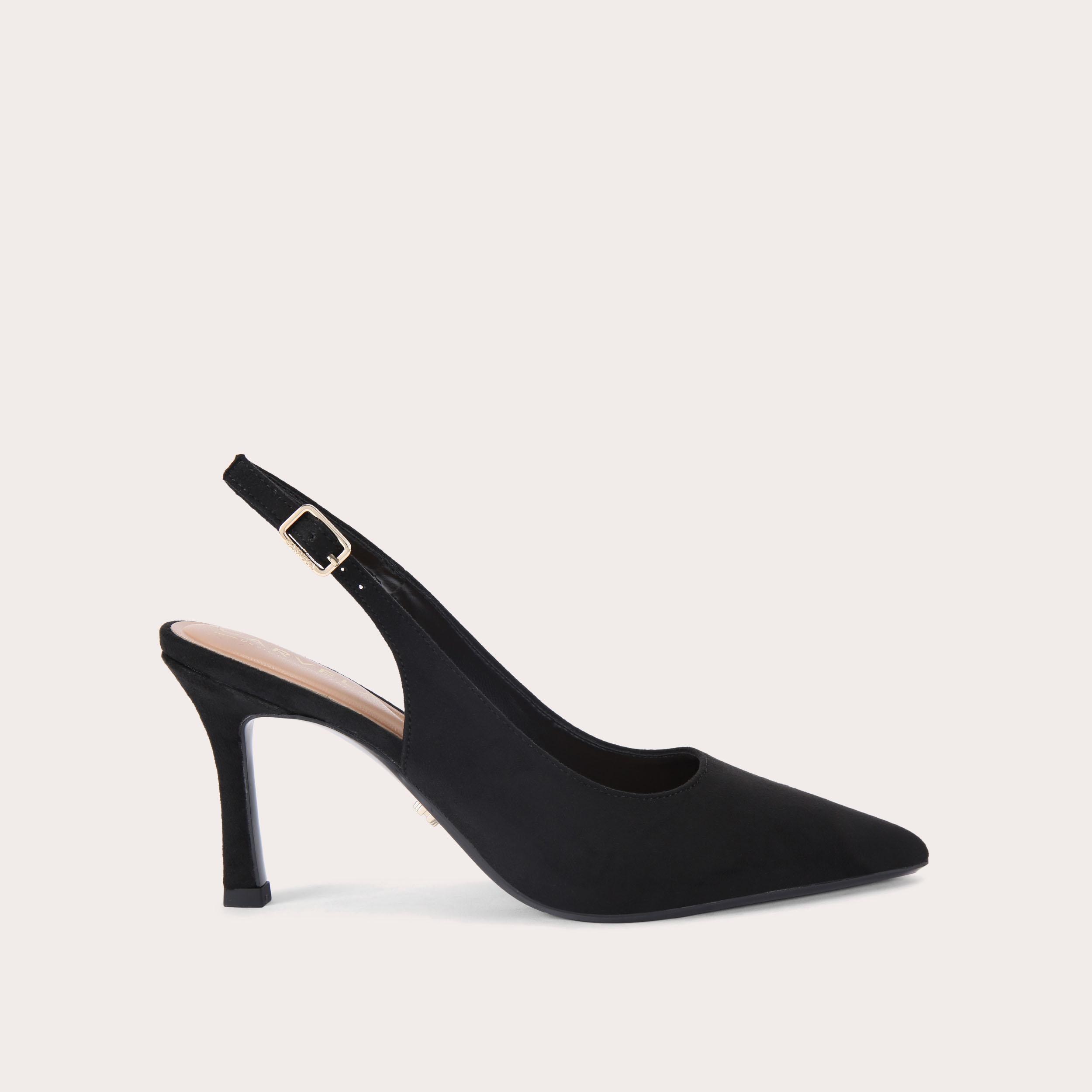 CORLETTA SLING WIDE FIT Black Microsuede Heel by CARVELA