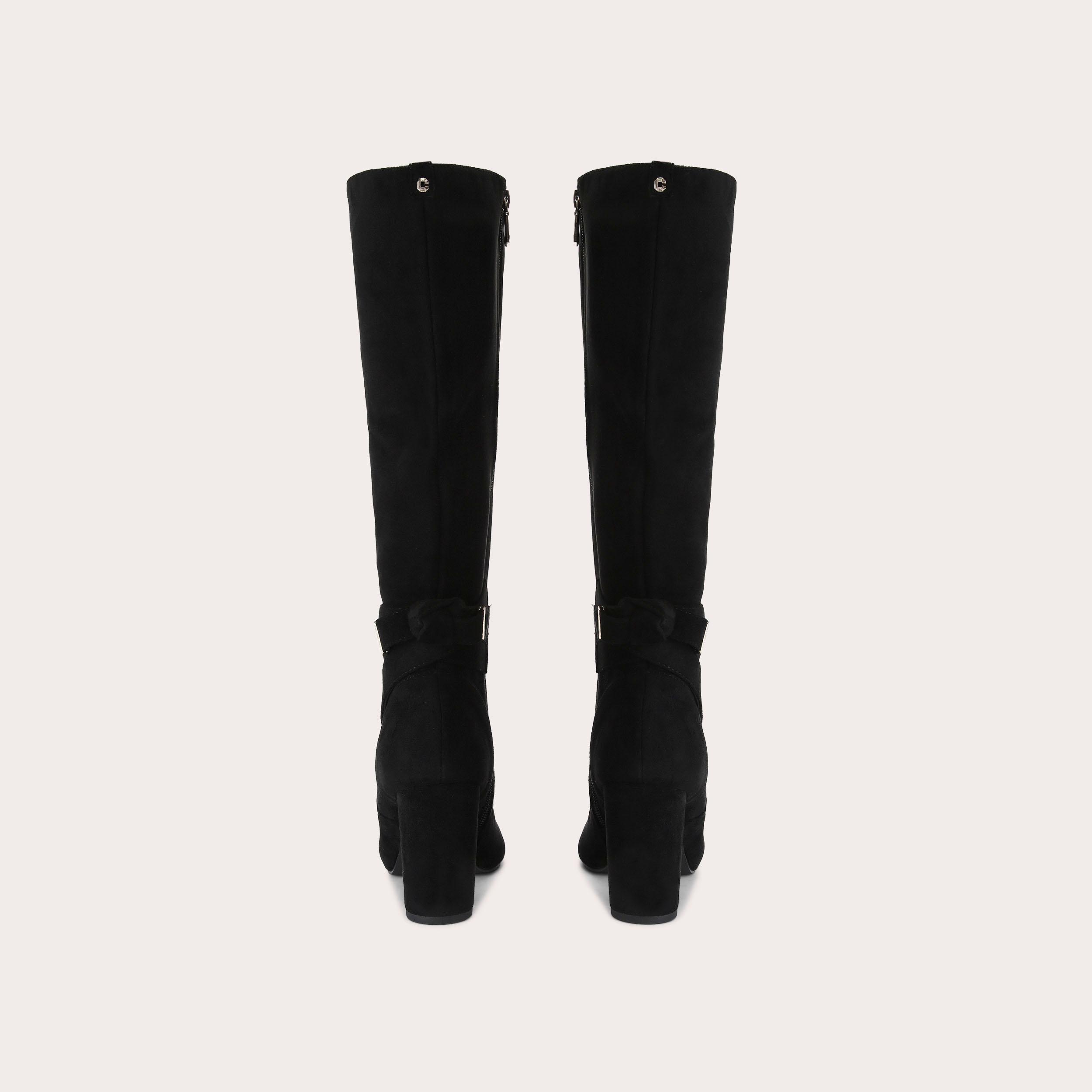 TEMPT HIGH LEG WIDE FIT Black Microsuede Tempt High Leg Fit by CARVELA
