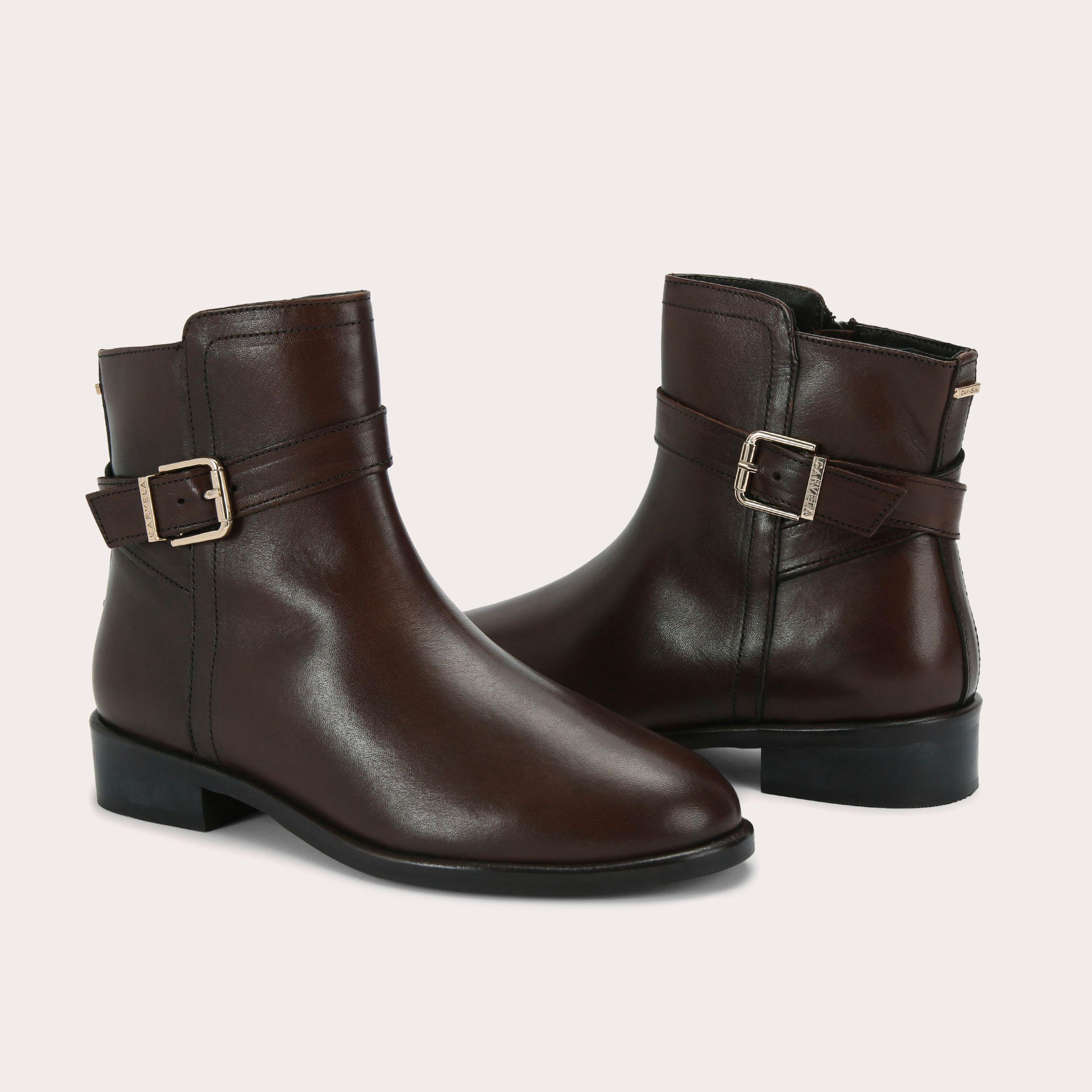 PIENZA ANKLE BOOT WF Brown Leather Boot by CARVELA