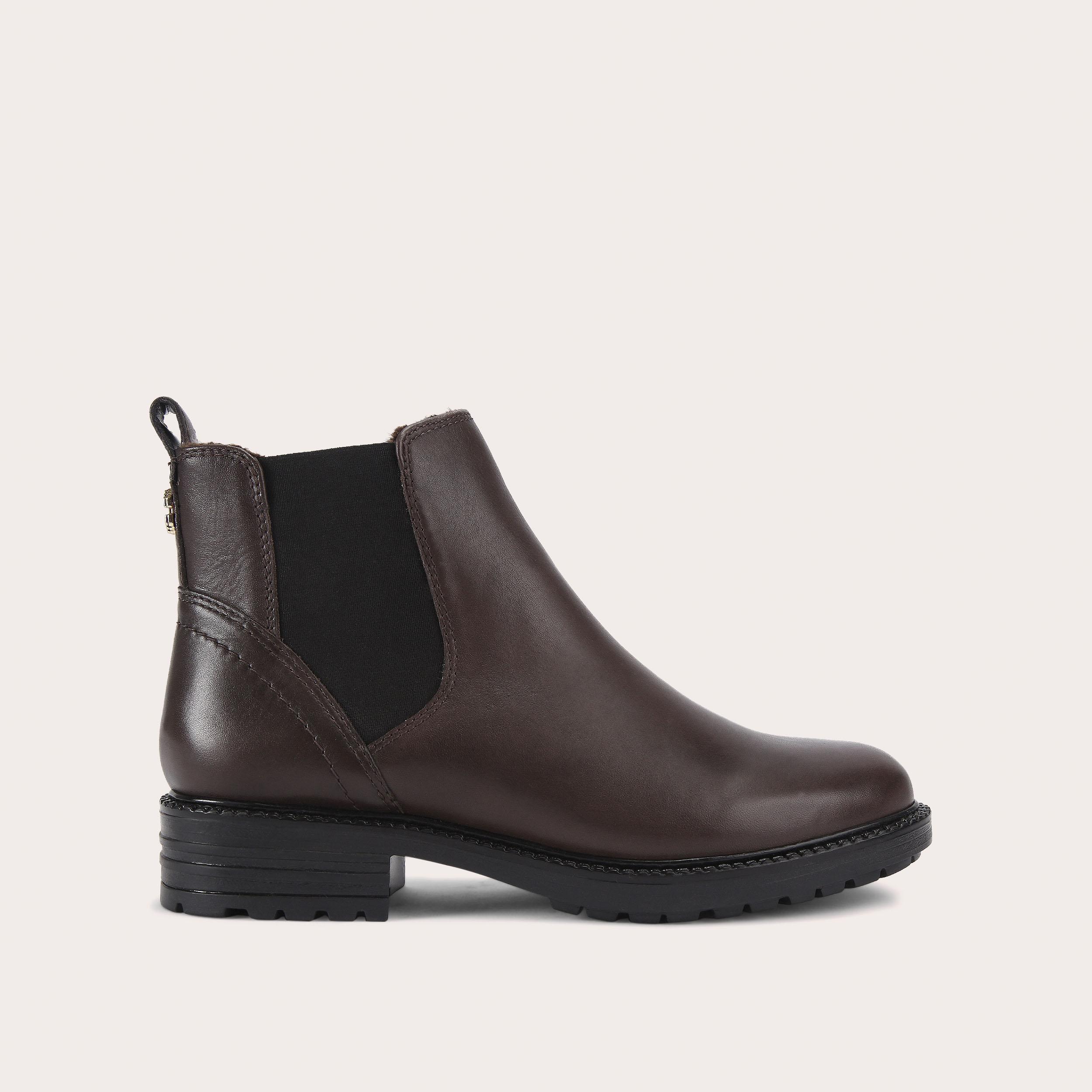 RUSS WIDE FIT Brown Leather Ankle Boot by CARVELA COMFORT