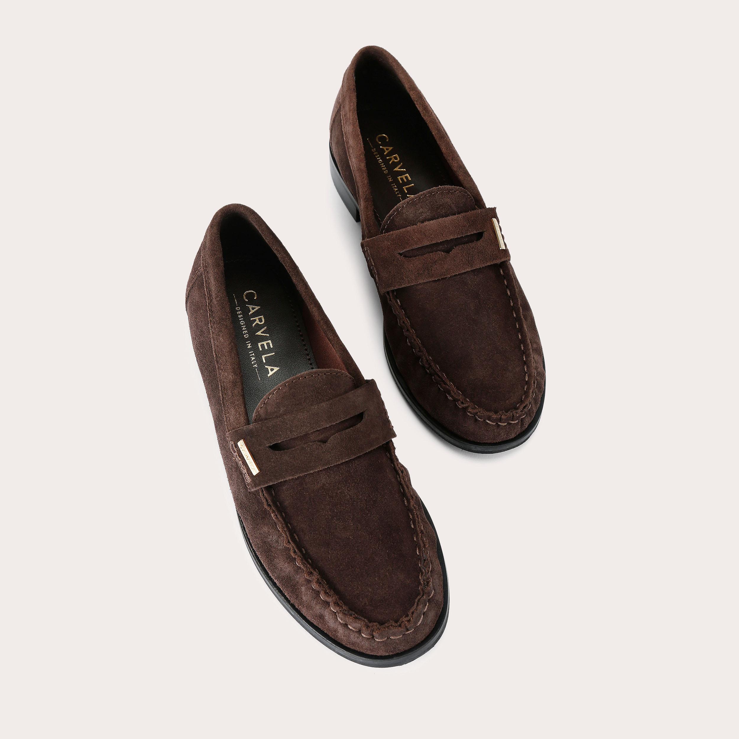 LIDO LOAFER Brown Suede Leather Loafer by Carvela