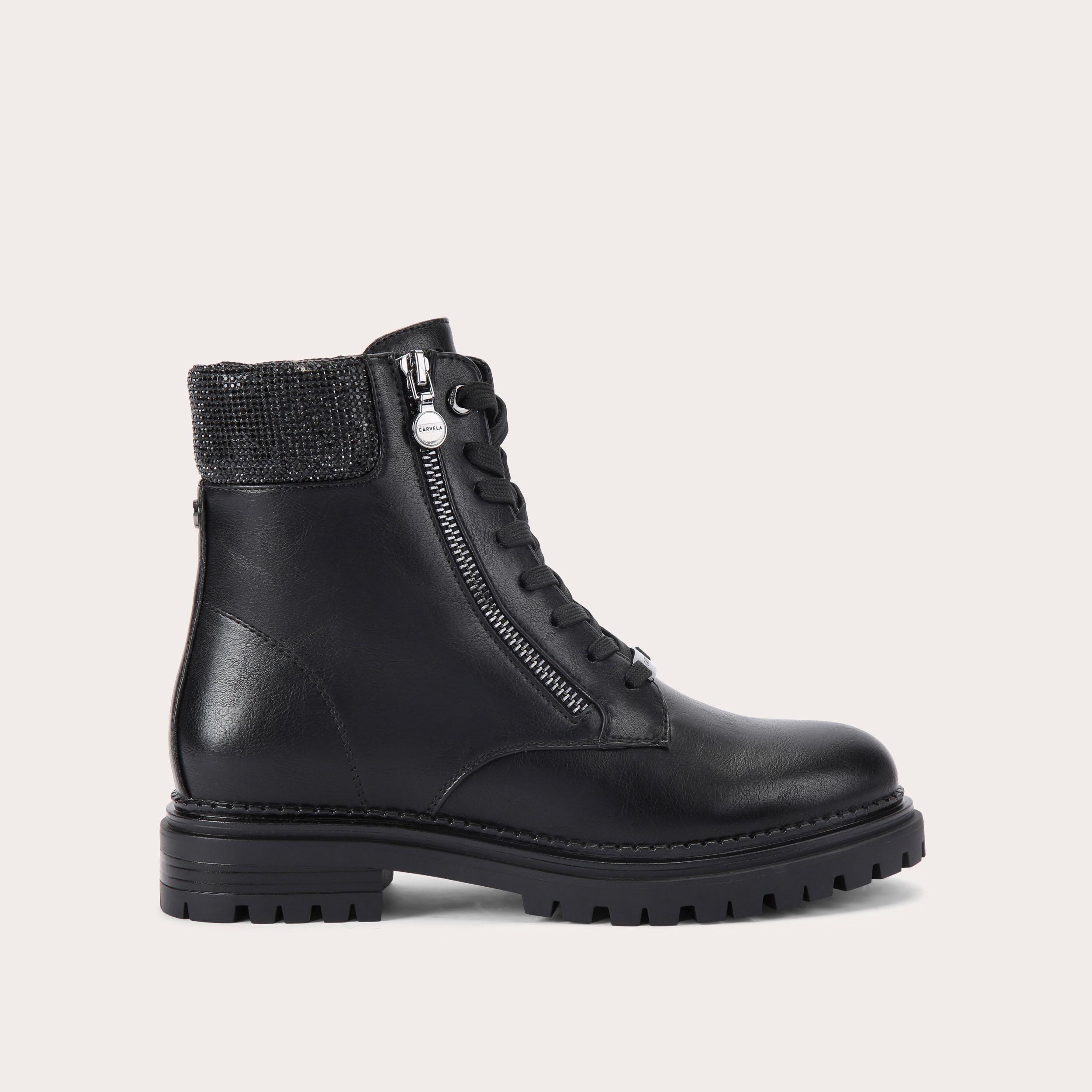 SOLITO ANKLE BOOT Black Zip Ankle Boot by CARVELA