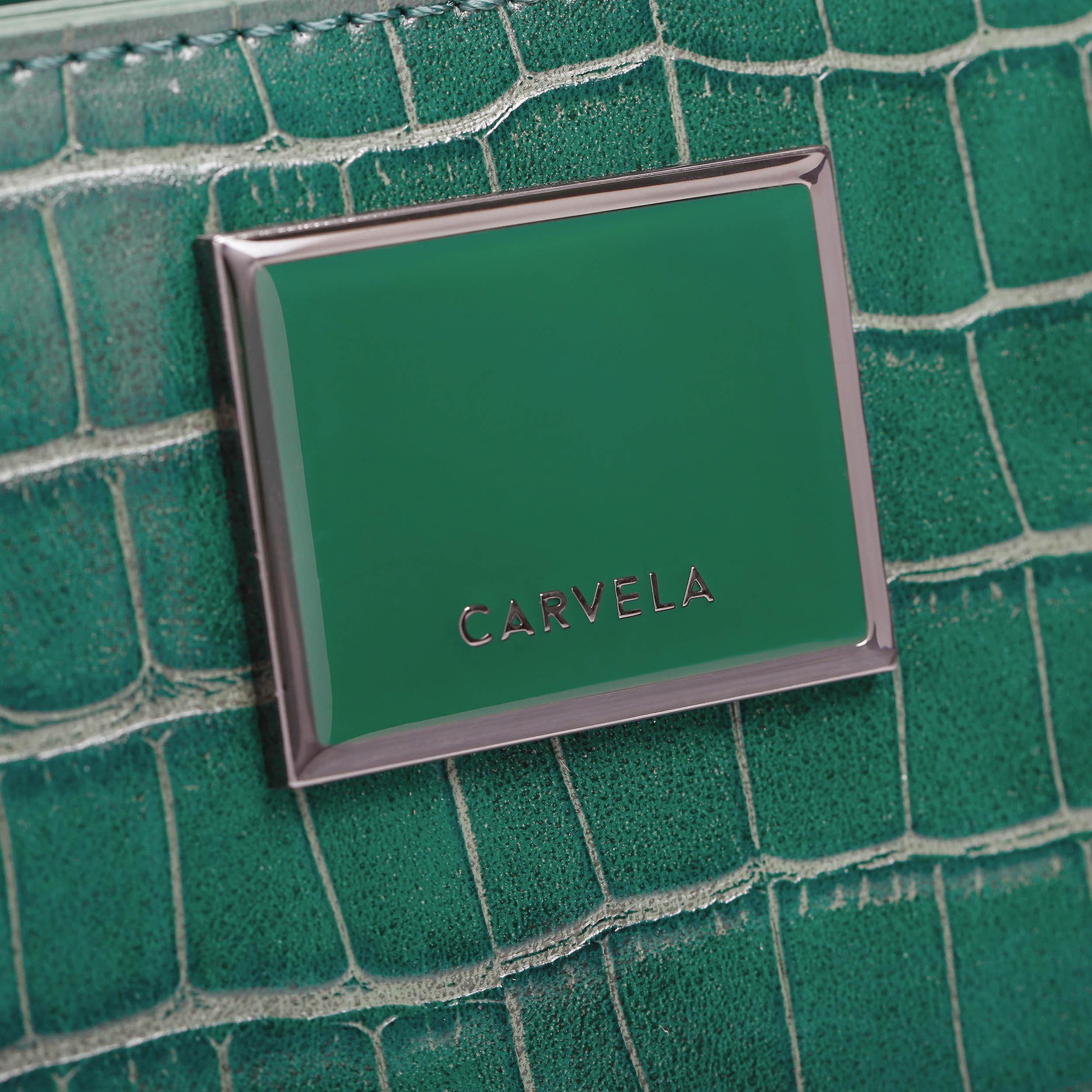 JESSICA MINI TOTE Croc Embossed Green Mini Tote Bag by CARVELA