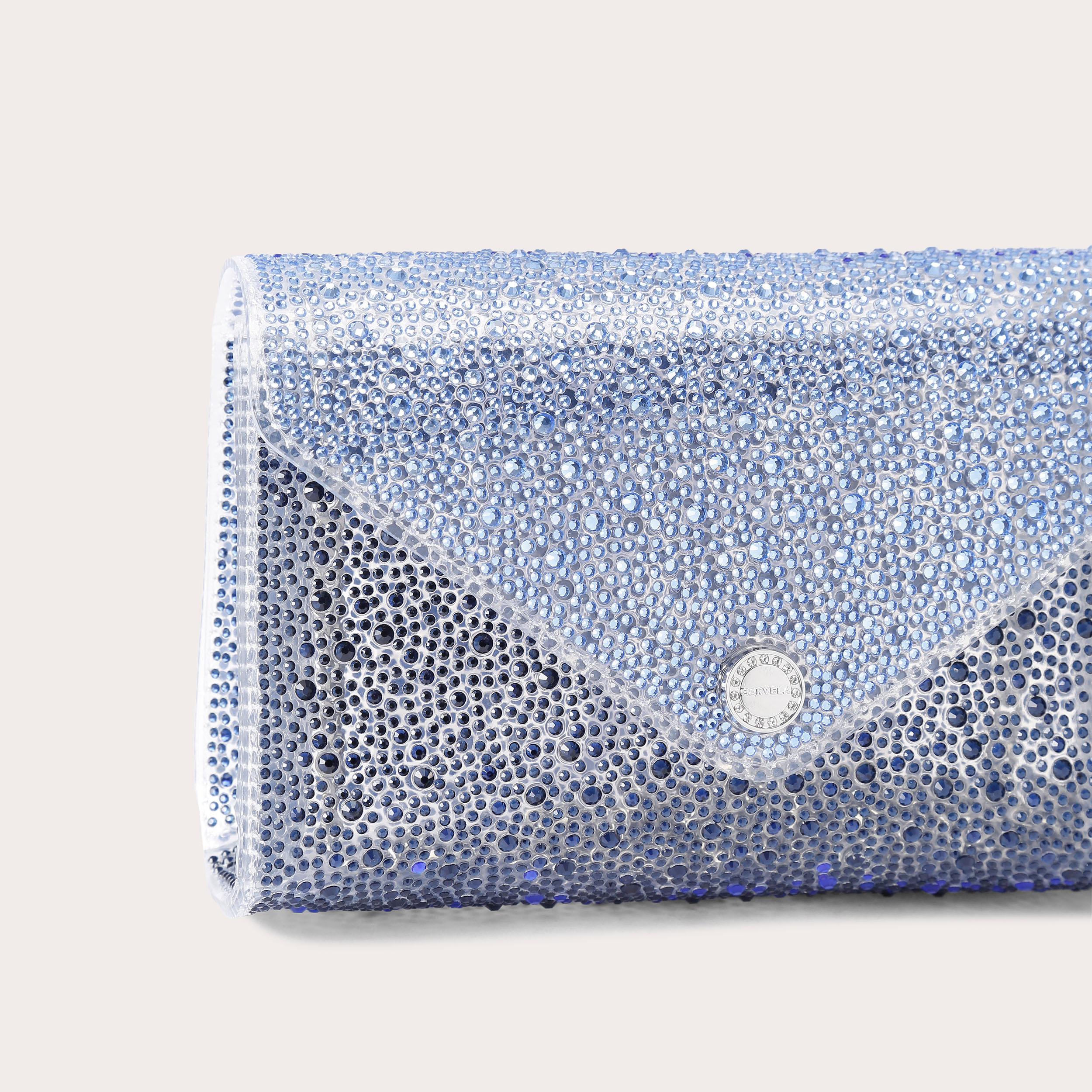POSITANO VINYL CLUTCH Blue Crystal Clutch Bag by CARVELA