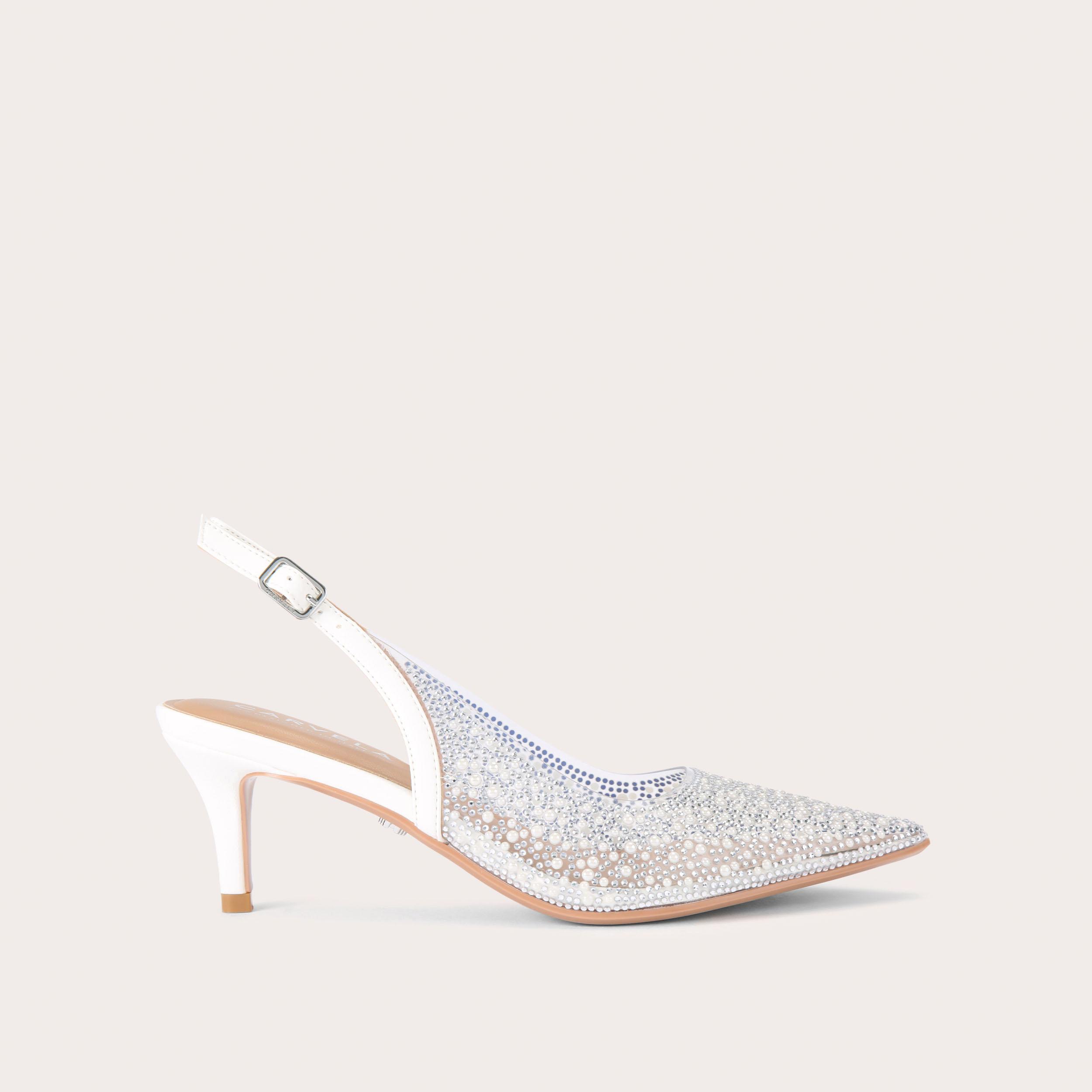 POSITANO PEARL SLING LOW Faux Pearl Slingback Heel by Carvela