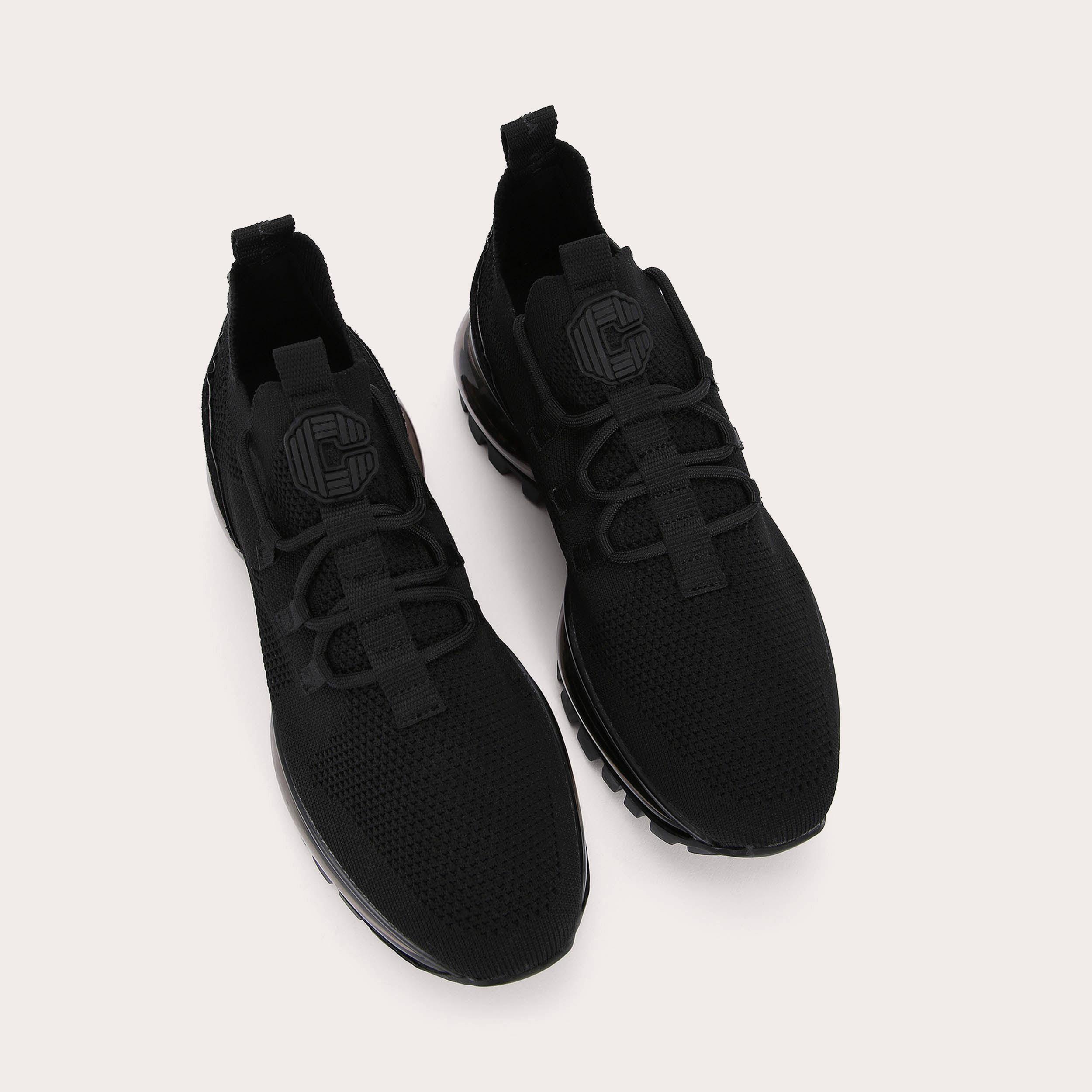 LOCK BUBBLE Black Knitted Sneakers by CARVELA
