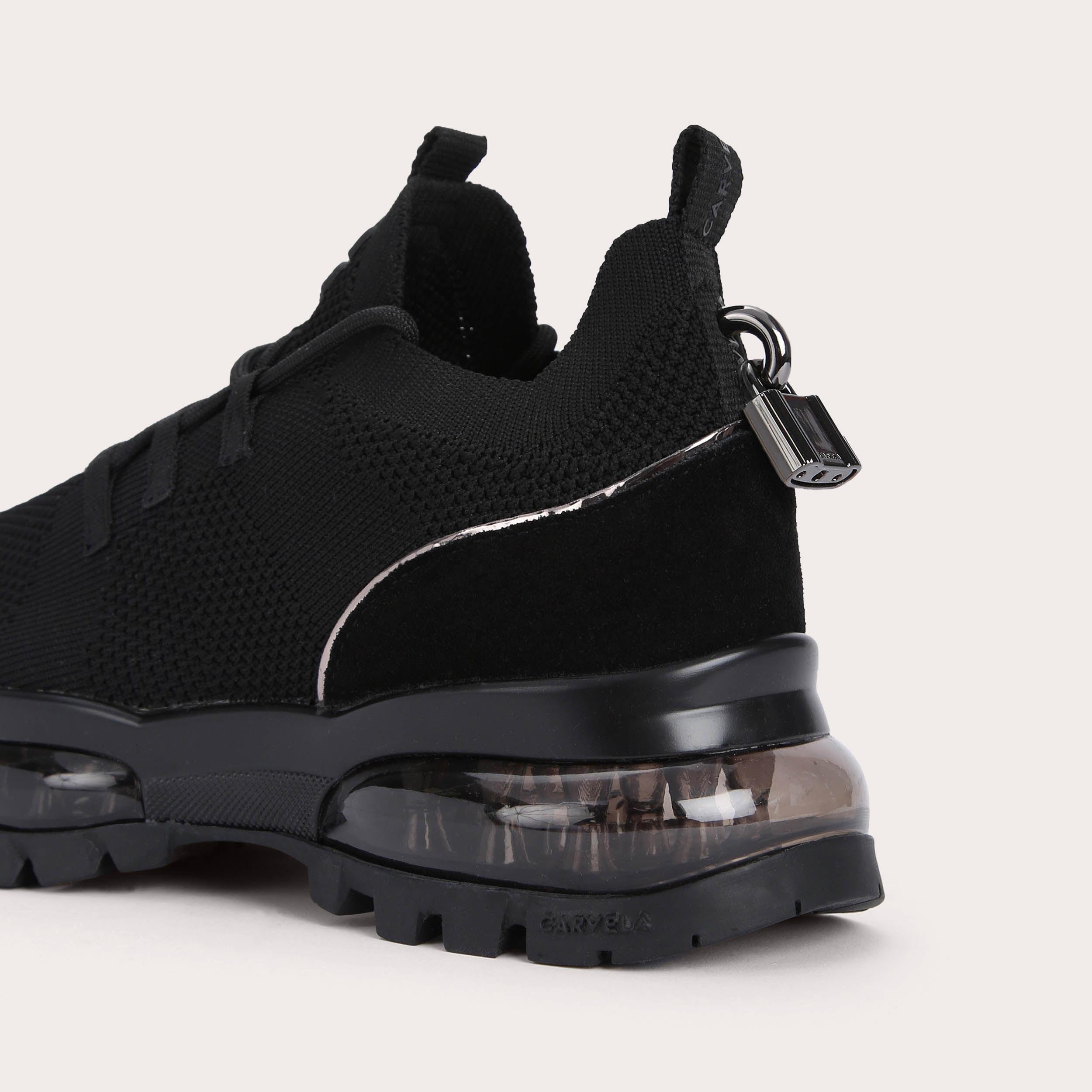 LOCK BUBBLE Black Knitted Sneakers by CARVELA