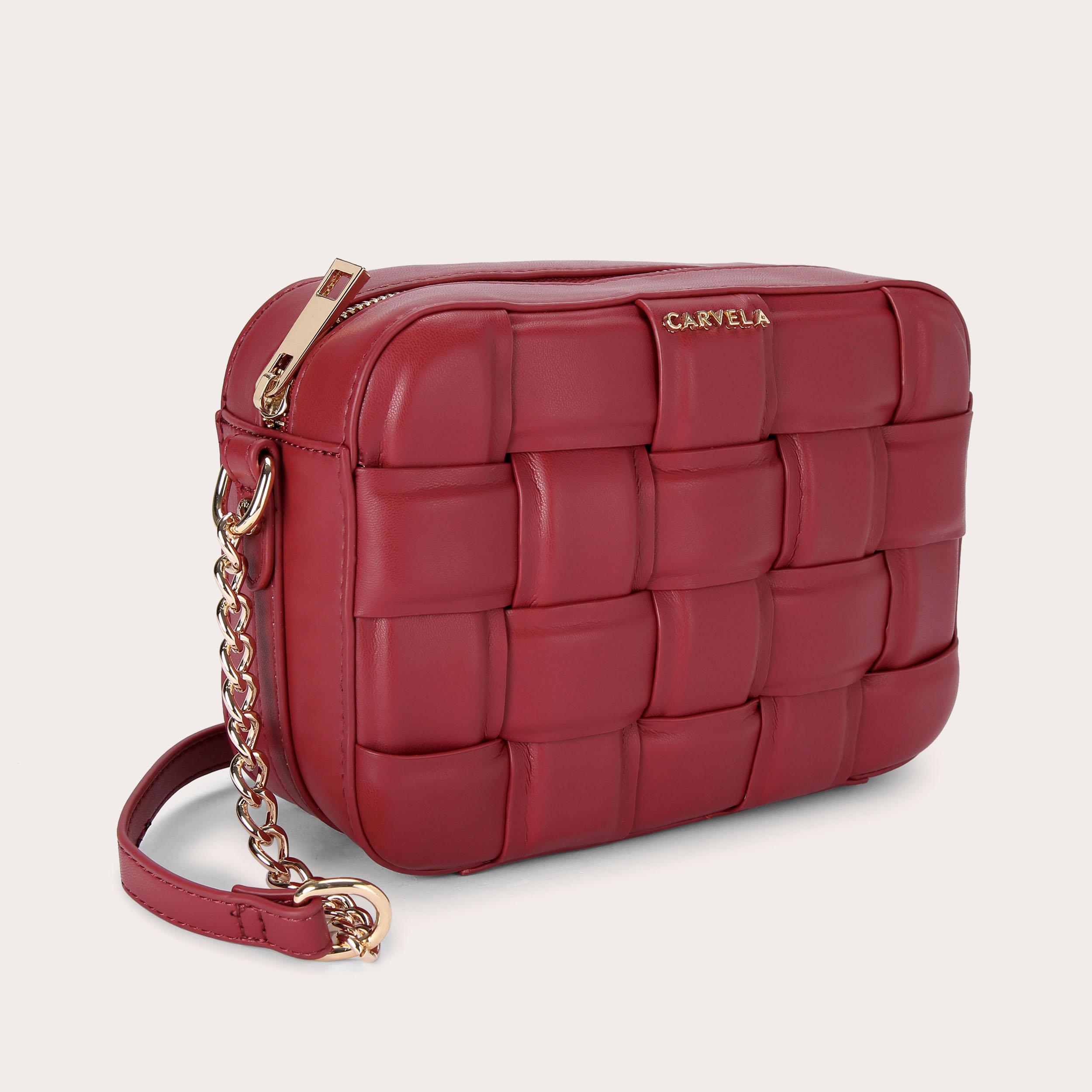 LEXI 2 X BODY Dark Red Cross Body Bag by CARVELA