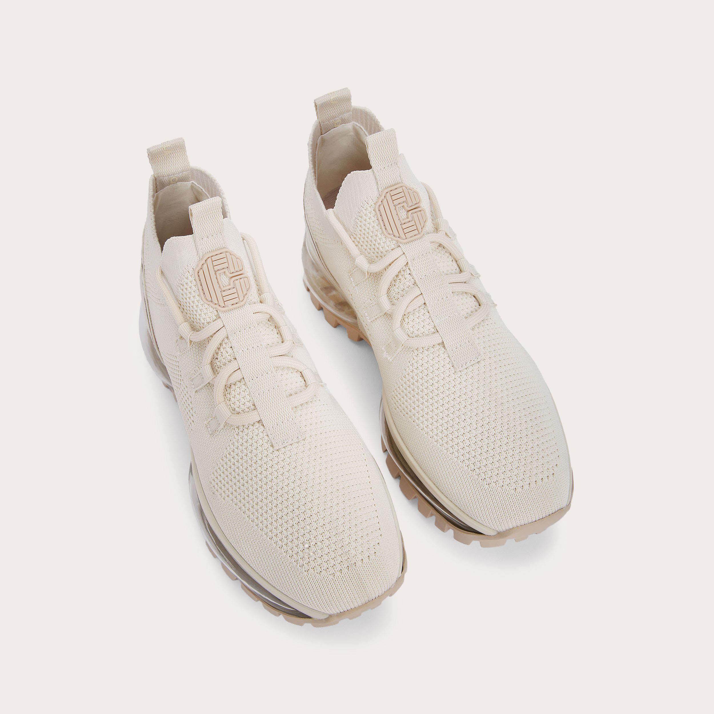 LOCK BUBBLE Bone Mesh Lace Up Sneakers by CARVELA