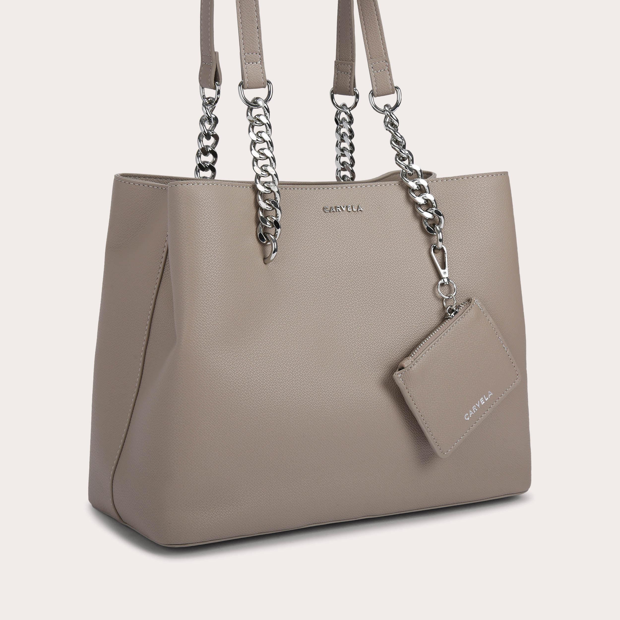 CAMMIE 2 Grey Textured Tote Bag by CARVELA