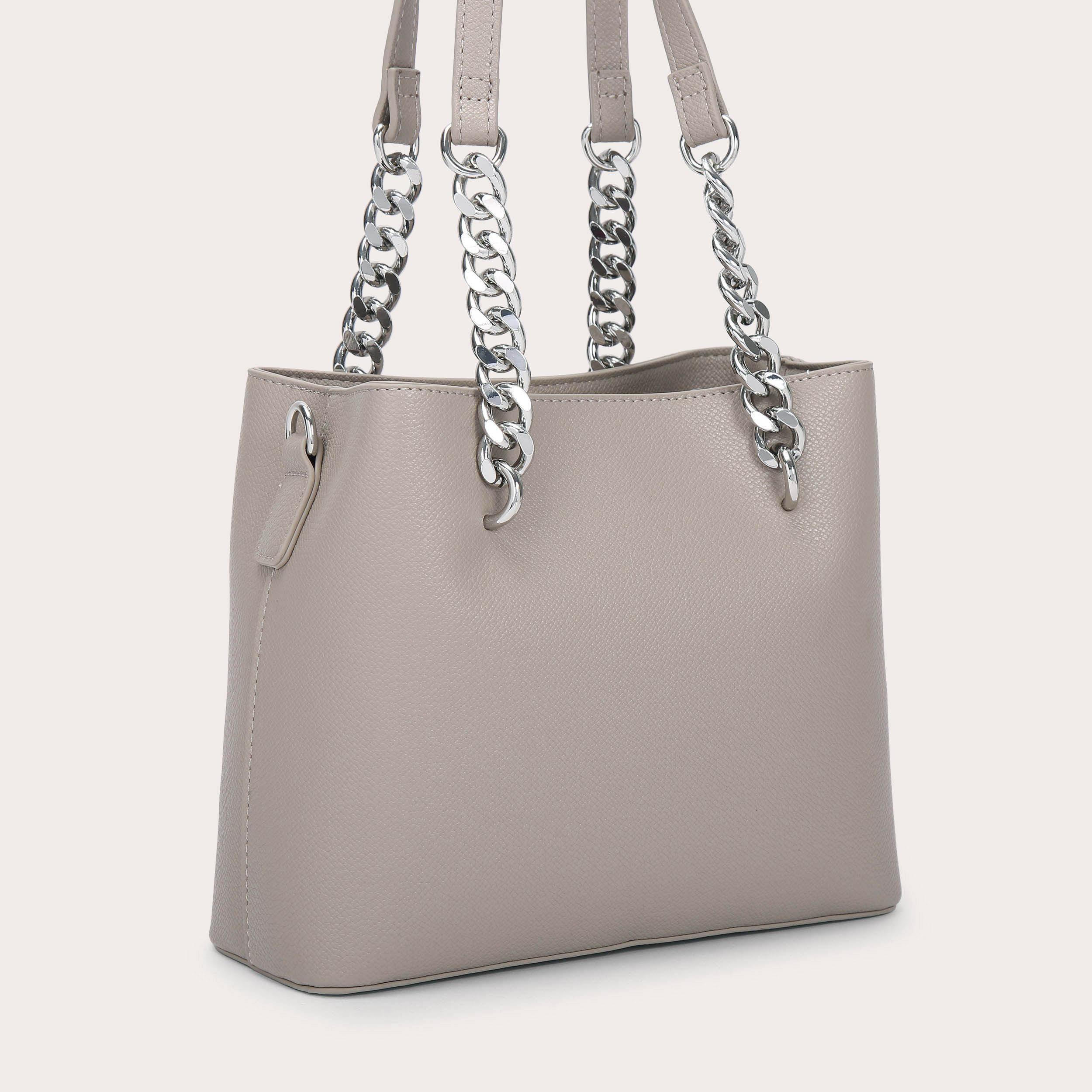 MINI CAMMIE 2 Grey Textured Shoulder Bag by CARVELA