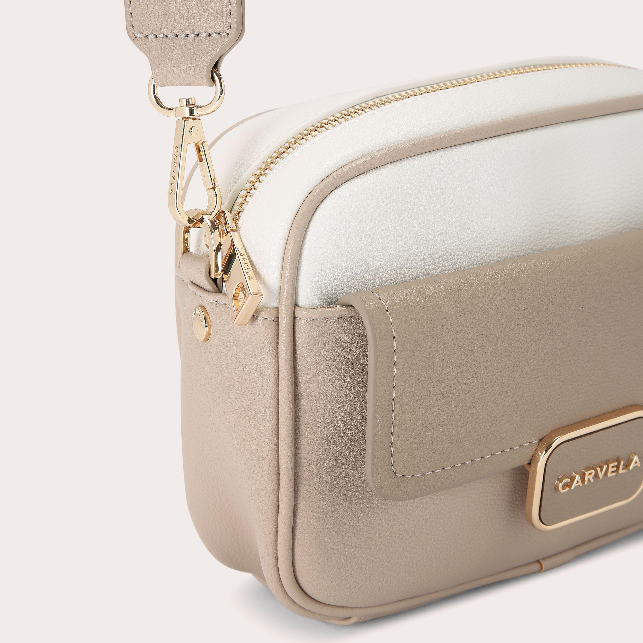 BOXY X BODY Taupe Cross Body Bag by CARVELA