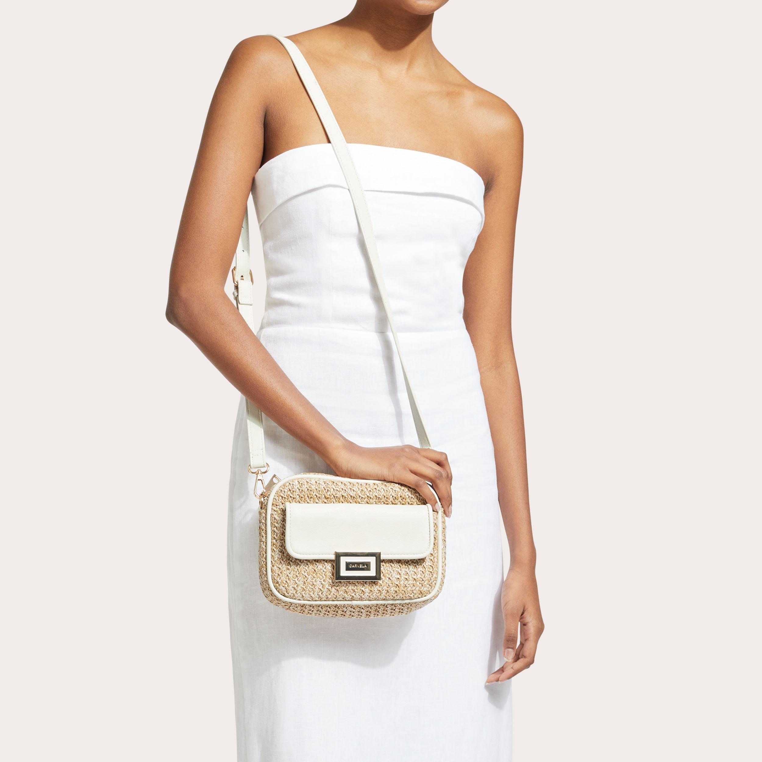 BOXY X BODY Natural Cross Body Bag by CARVELA