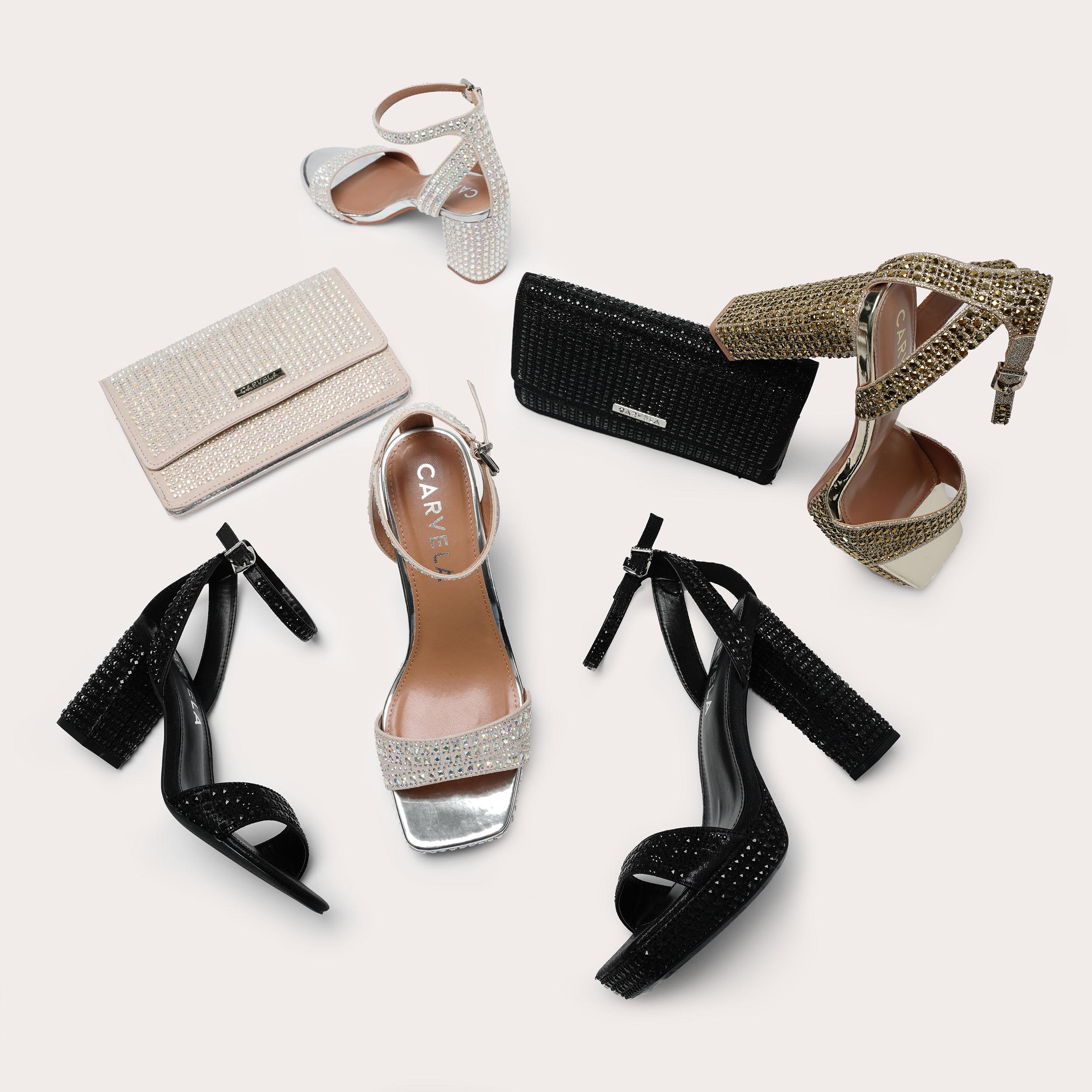 KIANNI PLATFORM Blush Jewelled Platform Block Heel Shoes by CARVELA