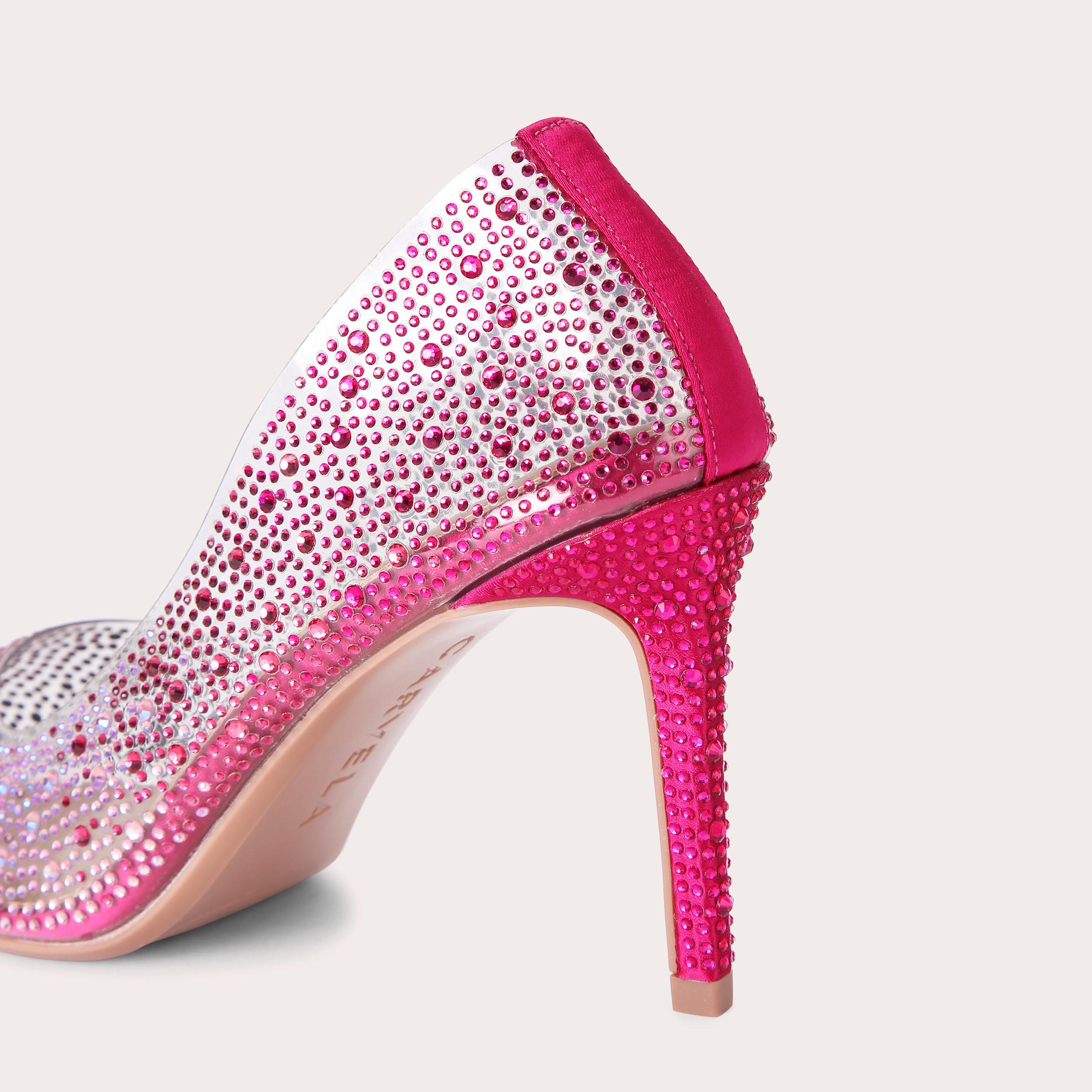 LOVEBIRD VINYL Fuchsia Crystal Heels by CARVELA
