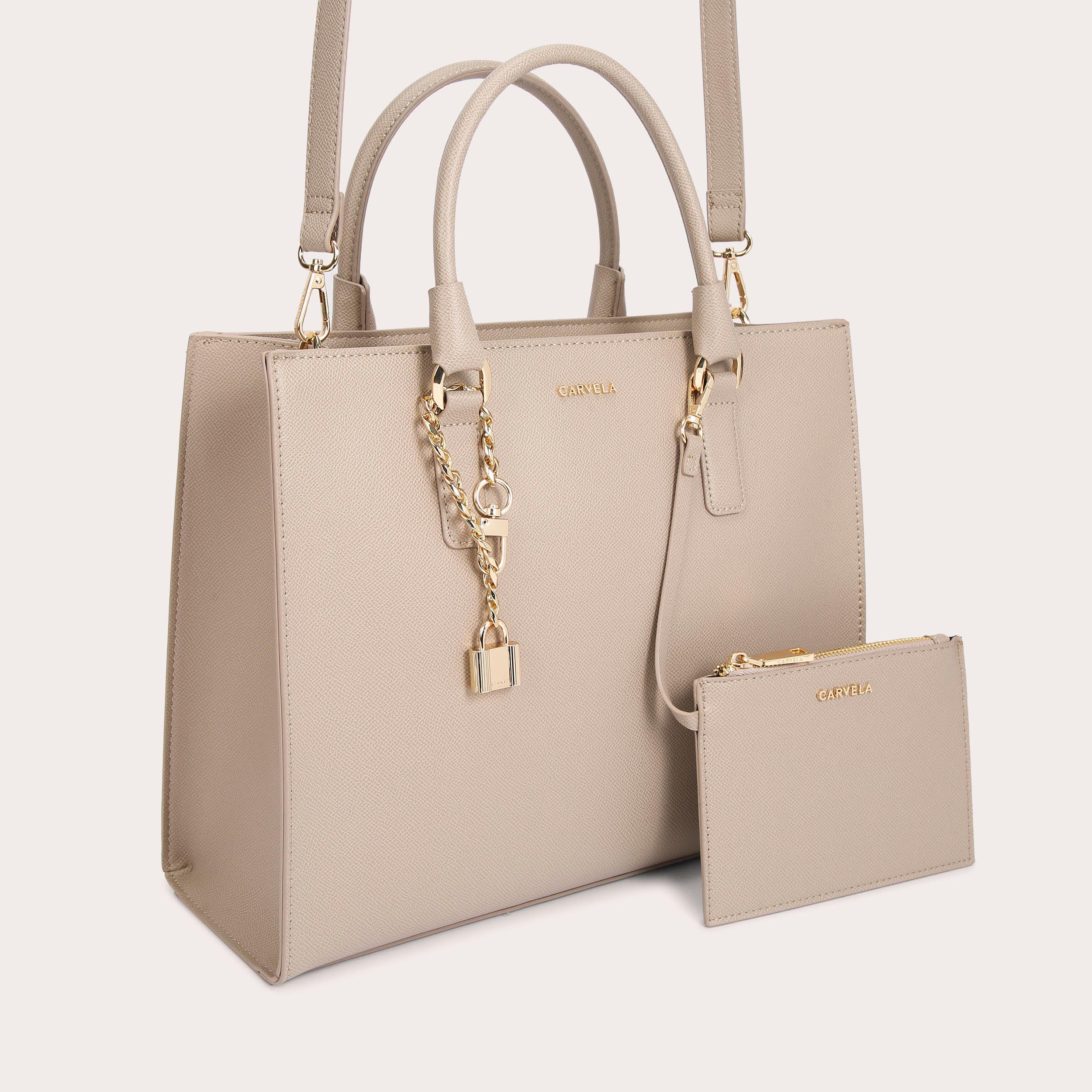 LATTE Taupe Tote Bag by CARVELA
