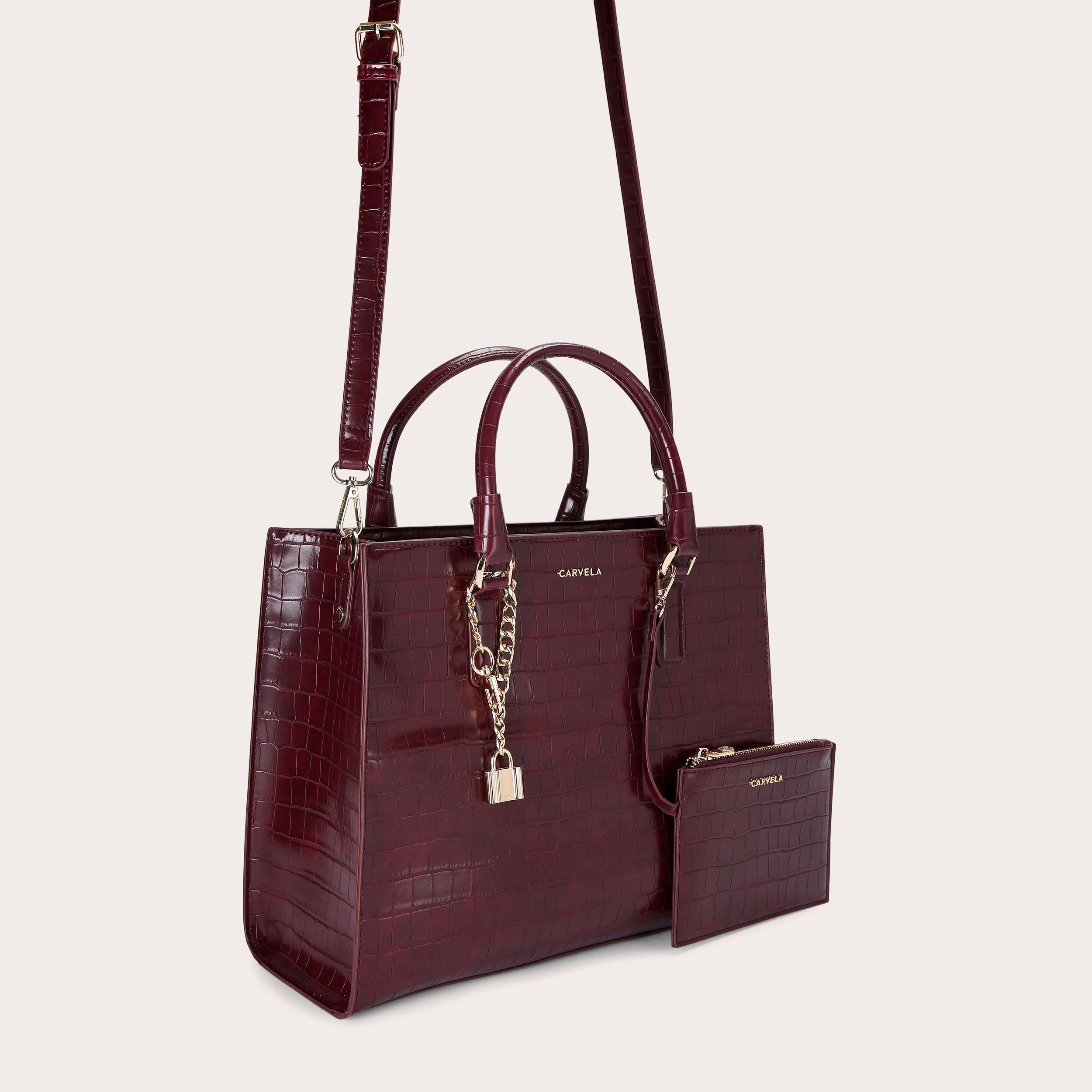 LATTE Wine Red Tote Bag by CARVELA