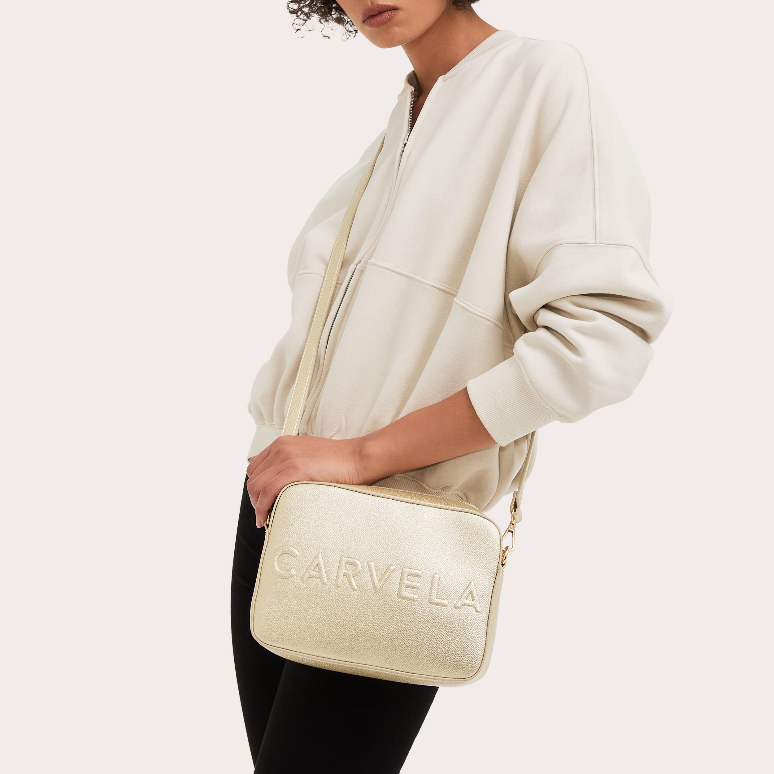 FRAME X BODY Gold Metallic Cross Body by CARVELA