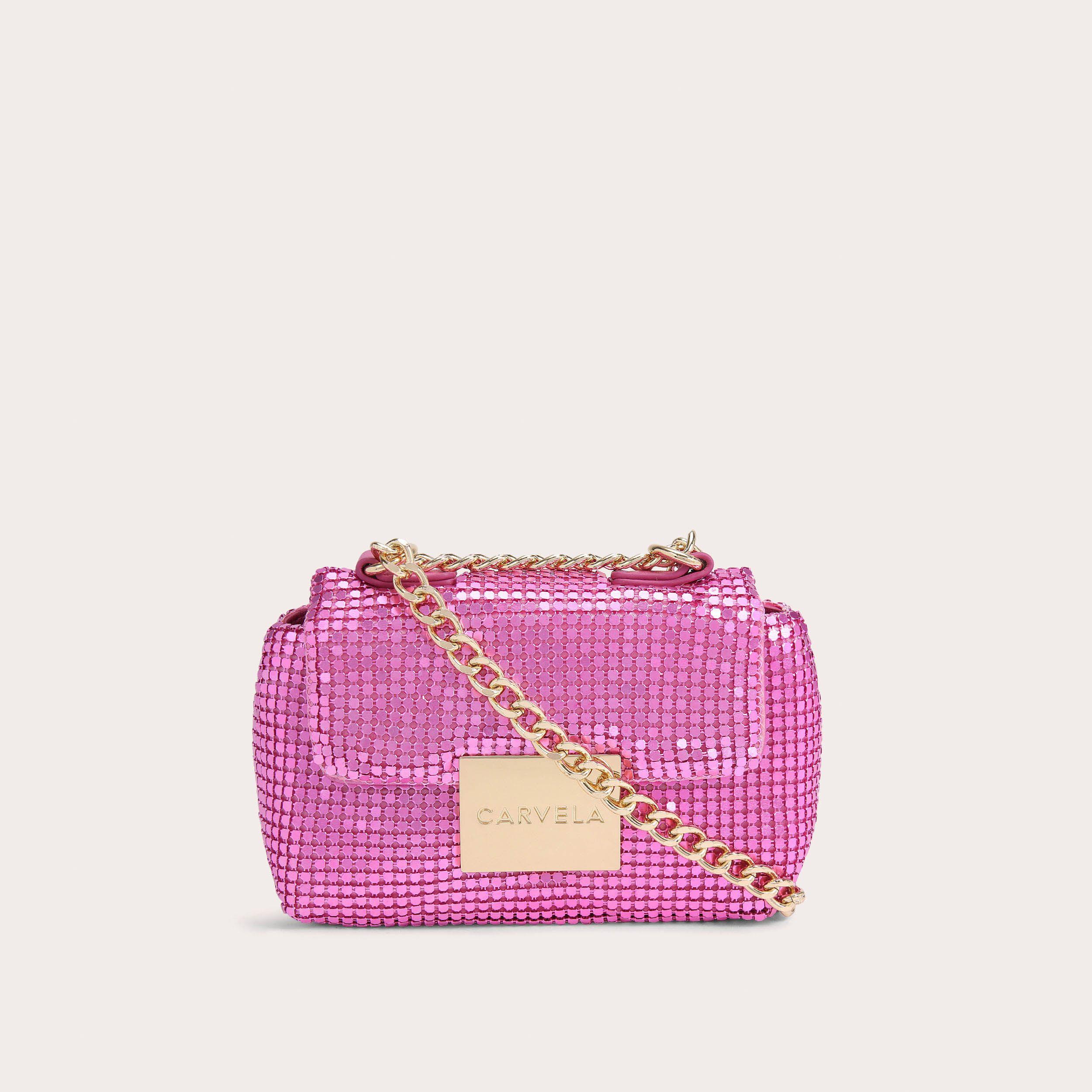 MINI BAILEY CHNMAIL SOFT Pink Chainmail Soft Cross Body Bag by CARVELA