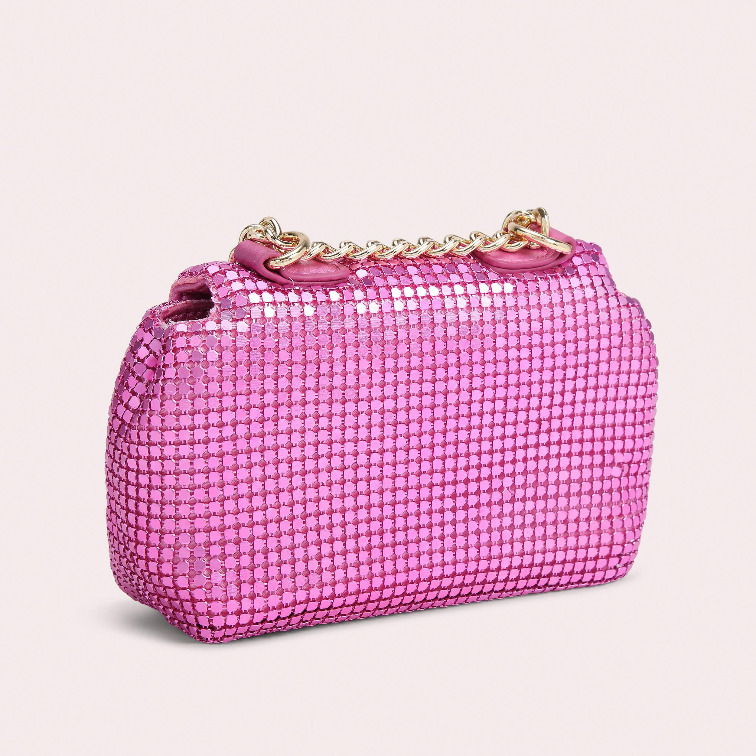 MINI BAILEY CHNMAIL SOFT Pink Chainmail Soft Cross Body Bag by CARVELA