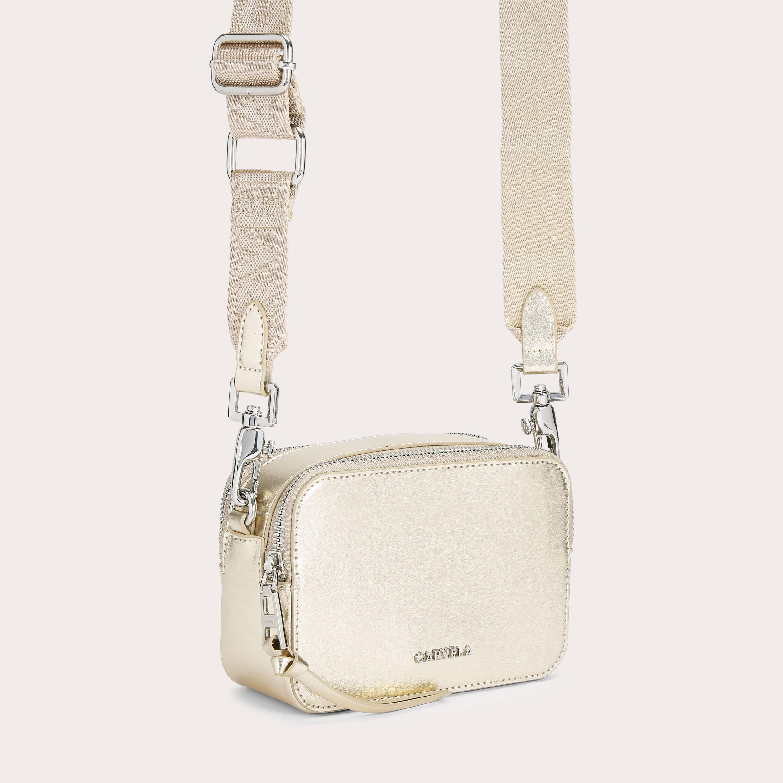 ICON MINI X BODY Gold Cross Body Bag by CARVELA