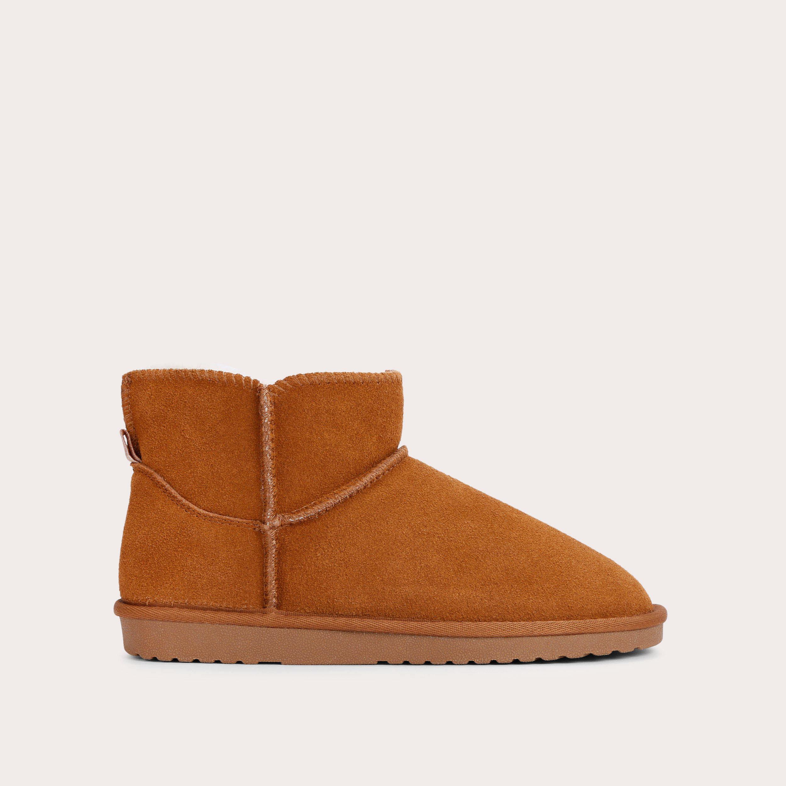 SOFTY MINI BOOT Tan Suede Faux Fur Ankle Boot by CARVELA