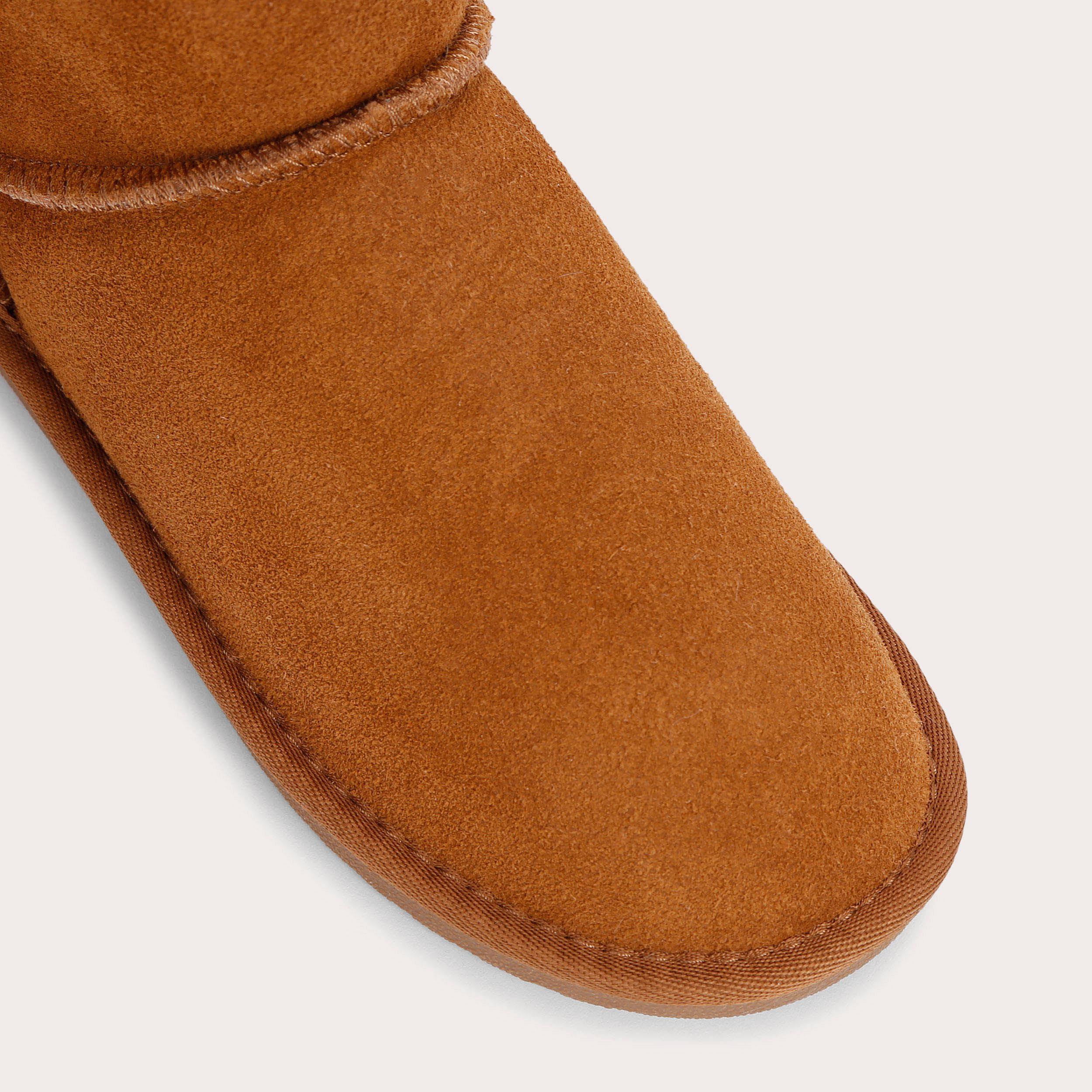 SOFTY MINI BOOT Tan Suede Faux Fur Ankle Boot by CARVELA