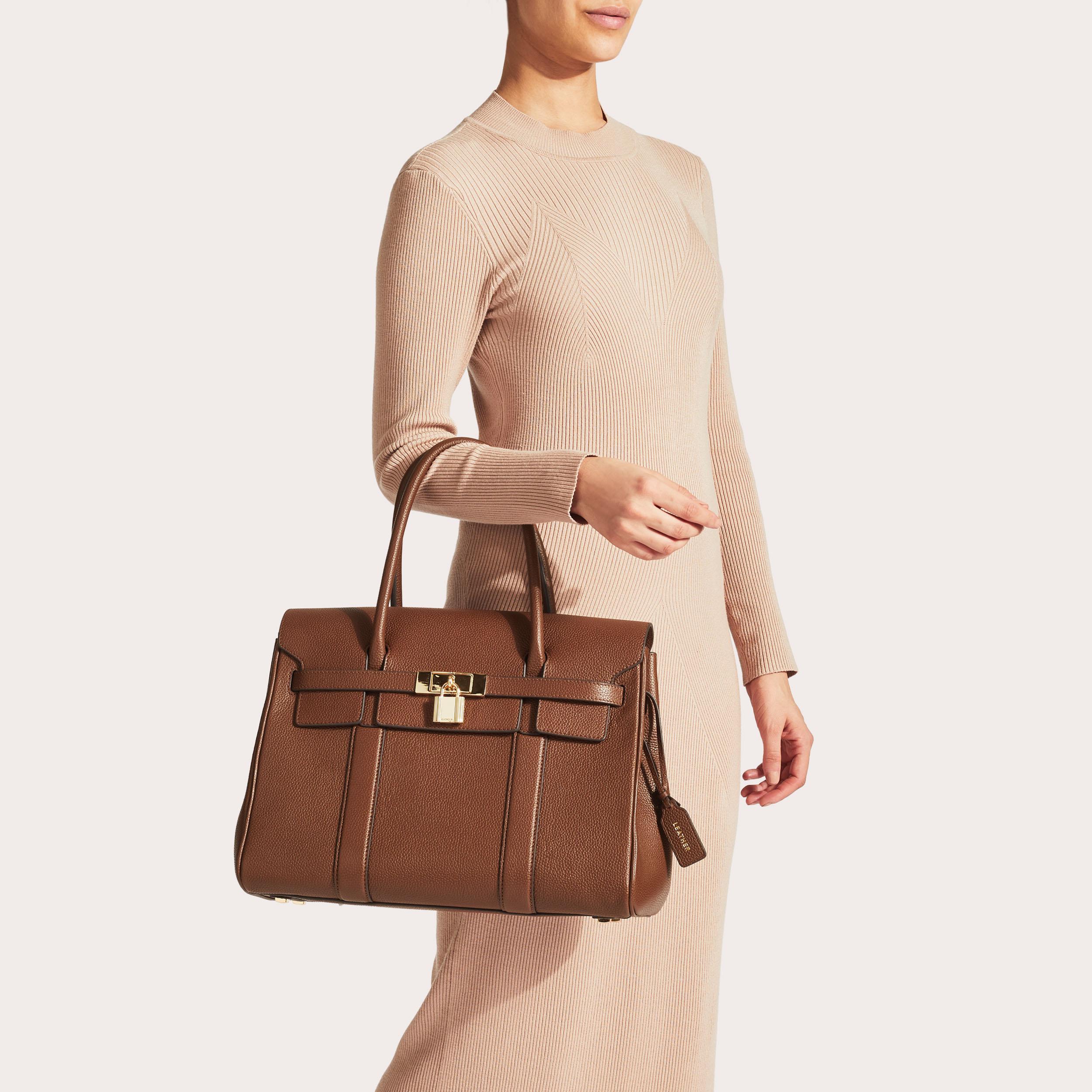 HENLEY LOCK TOTE Tan Tote Bag by CARVELA