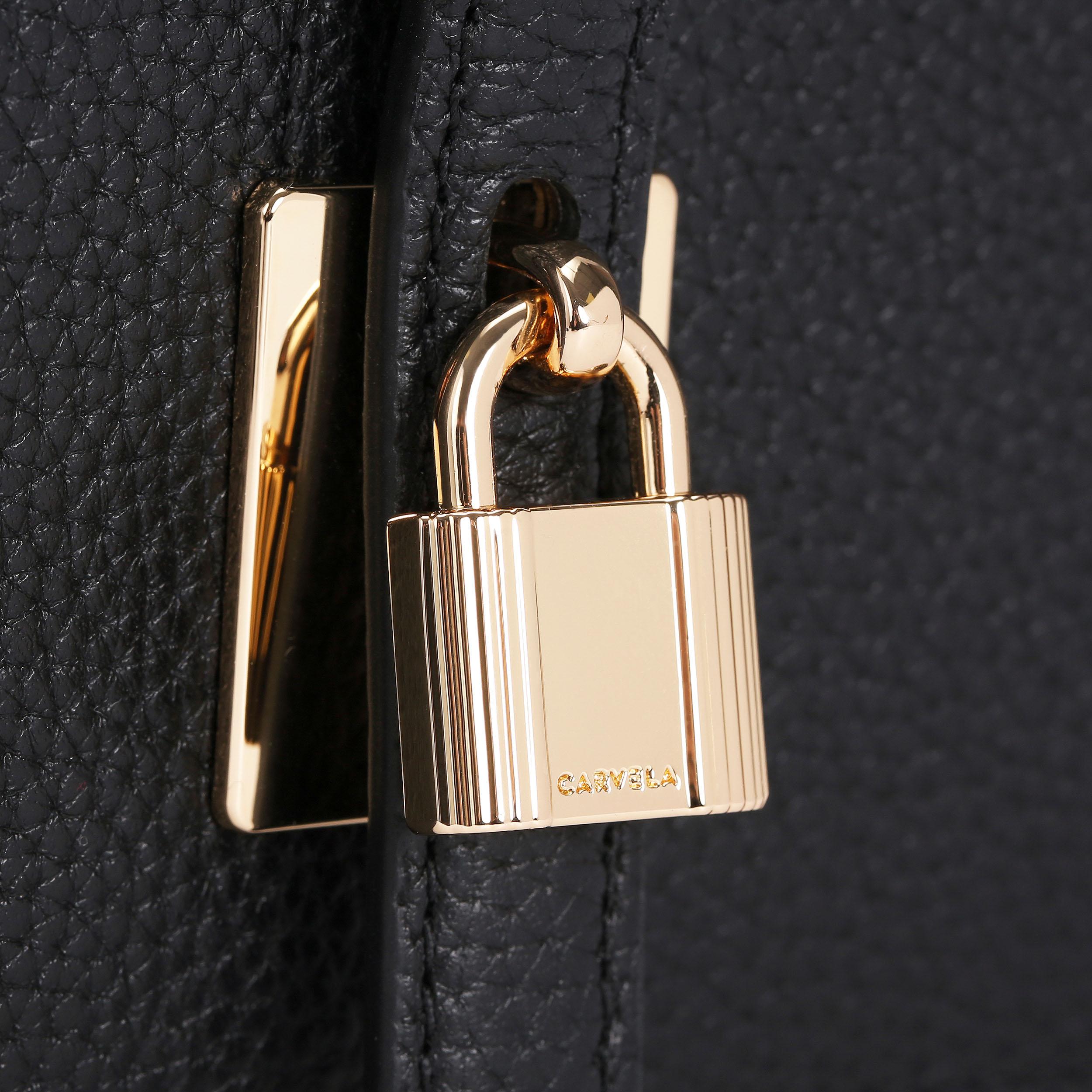 HENLEY LOCK WALLET Black Leather Wallet by CARVELA