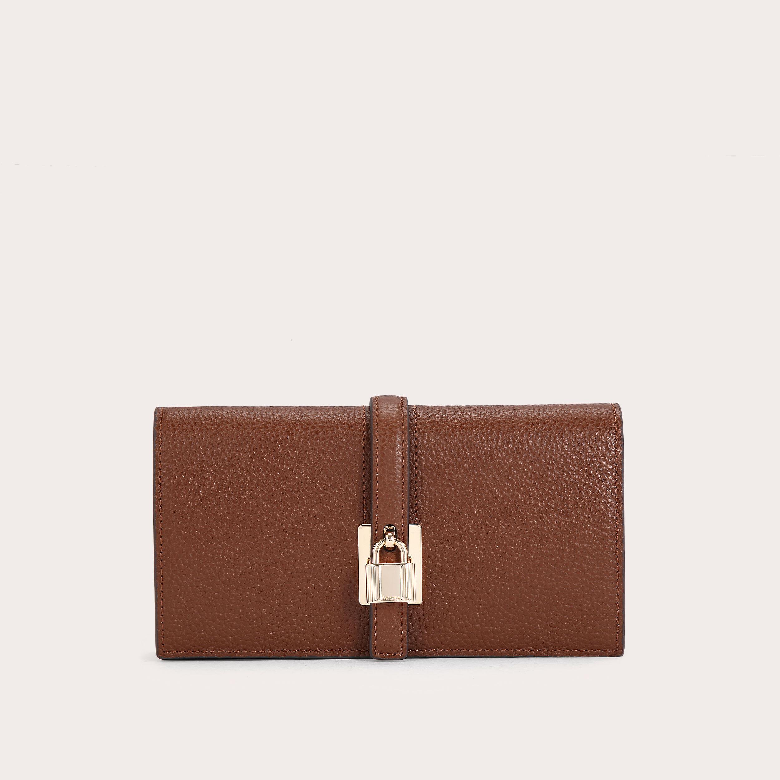HENLEY LOCK WALLET Brown Leather Wallet by CARVELA