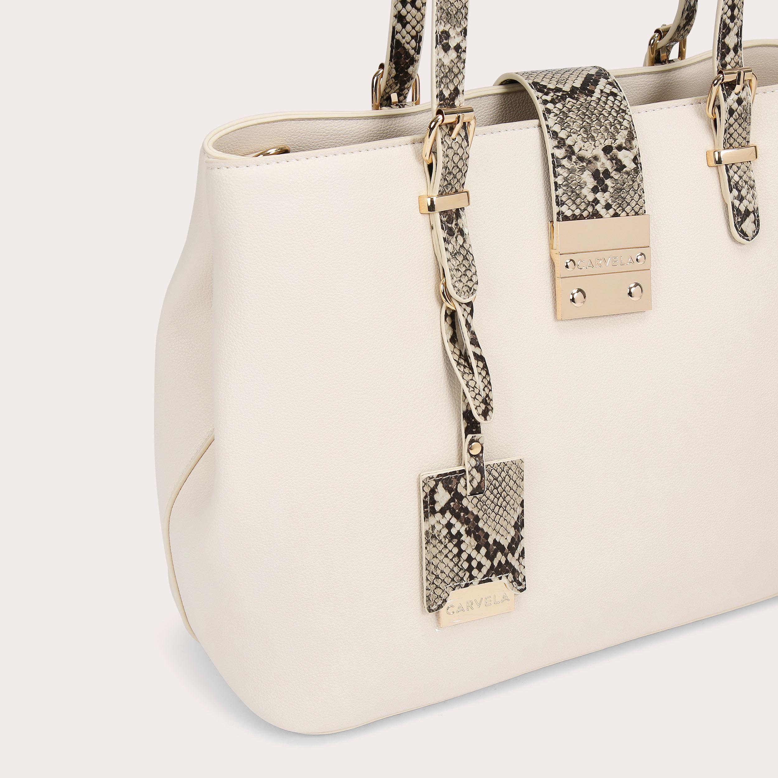 MIDI MANDY Bone Snake Print Tote Bag by CARVELA