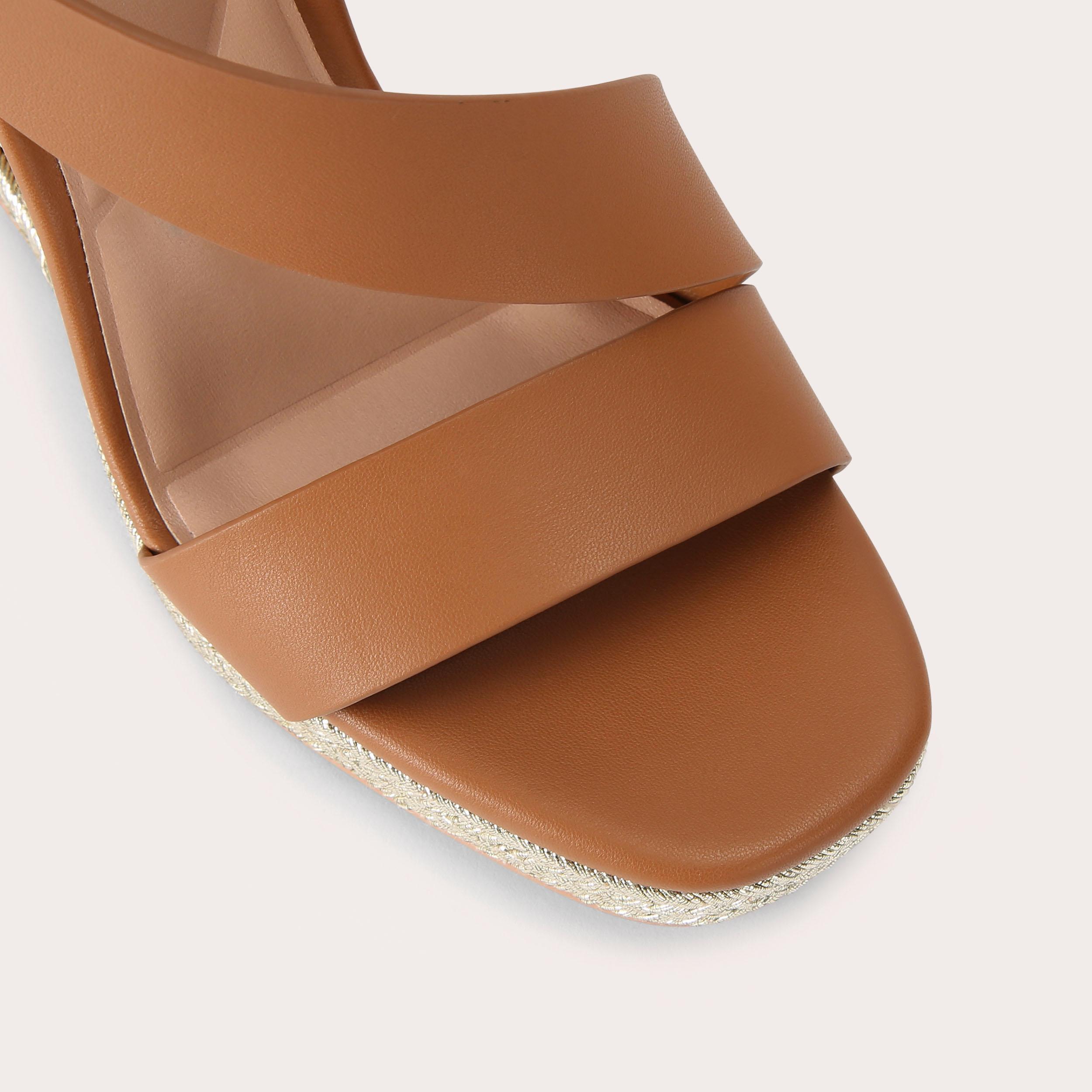 GALA WEDGE 110 Tan Leather Alternative Wedge Heel by CARVELA