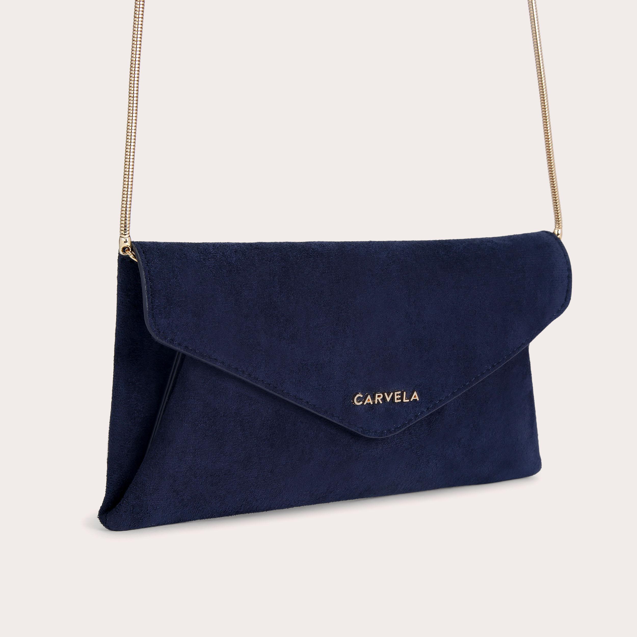 MEGAN ENVELOPE CLUTCH Navy Clutch Bag by CARVELA